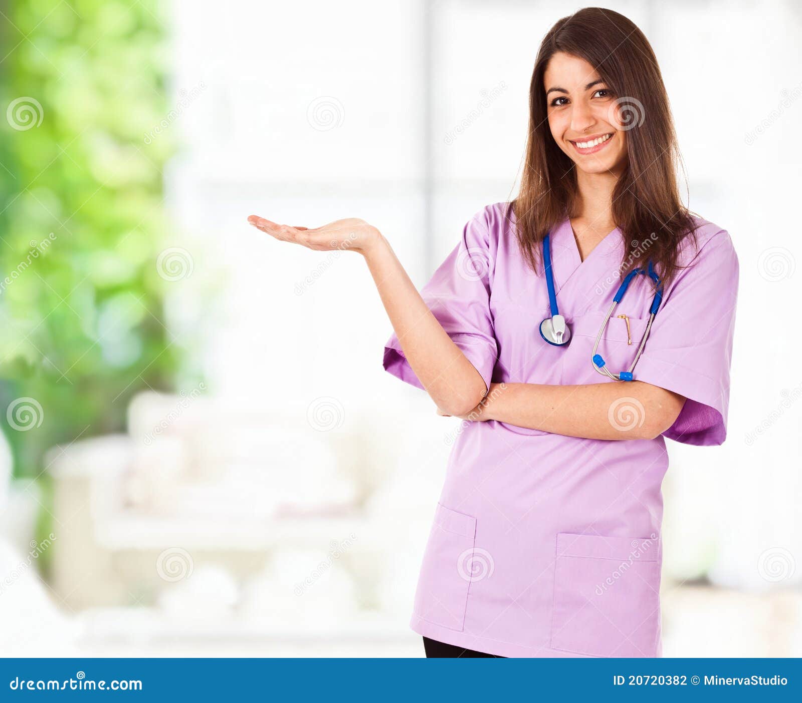 Nurse welcome stock photo. Image of portrait, clinic - 20720382
