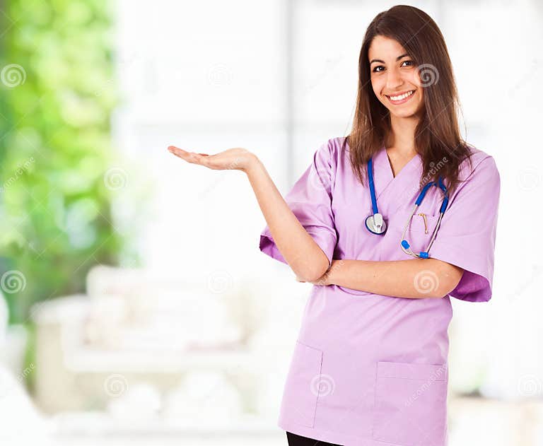 Nurse welcome stock photo. Image of portrait, clinic - 20720382