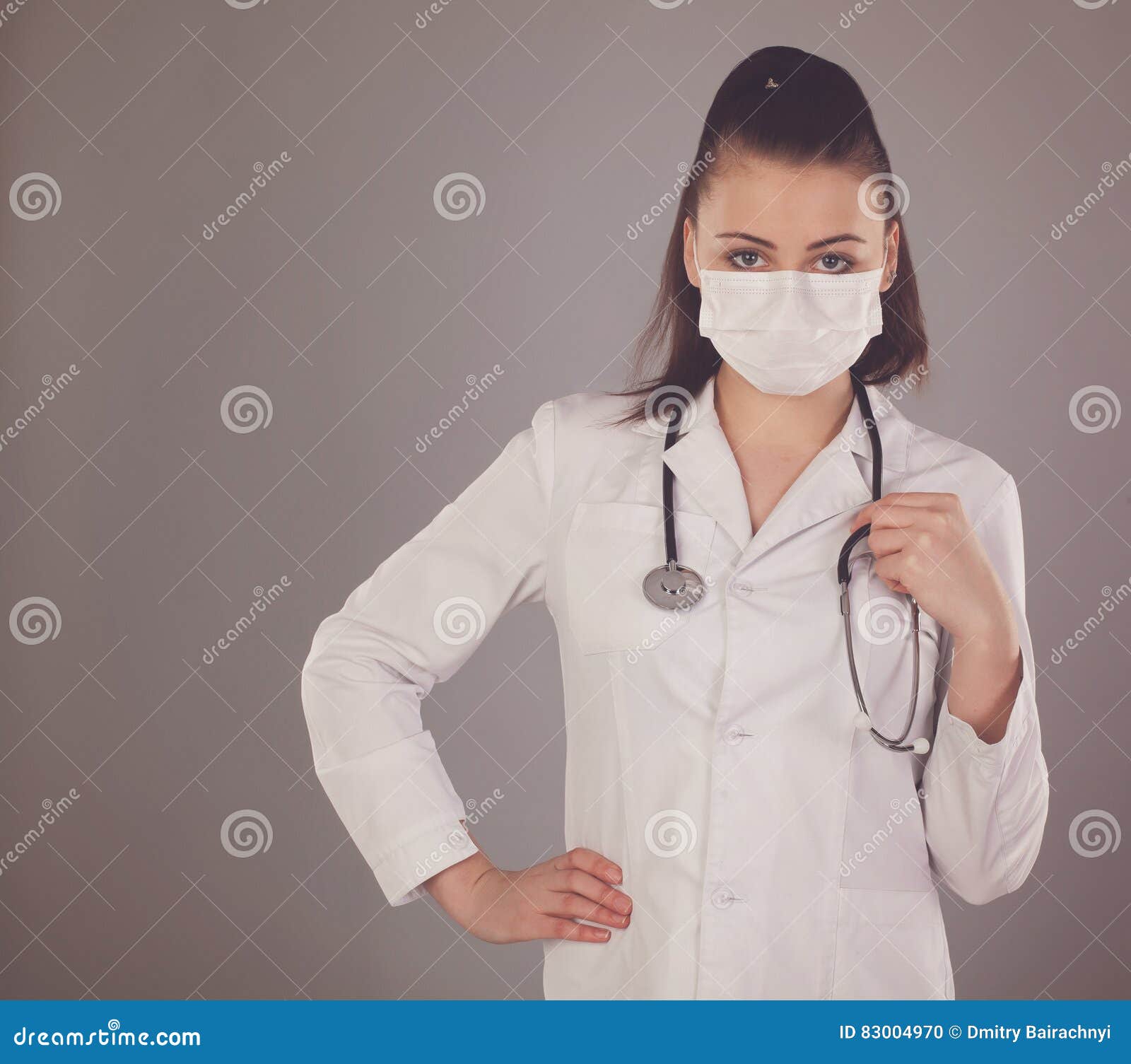 Nurse in white robe stock photo. Image of gauze, worker - 83004970