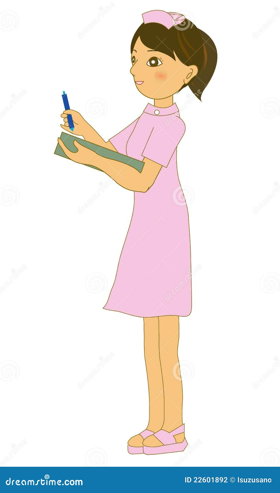 Nurse who writes a chart stock illustration. Illustration of lovely ...