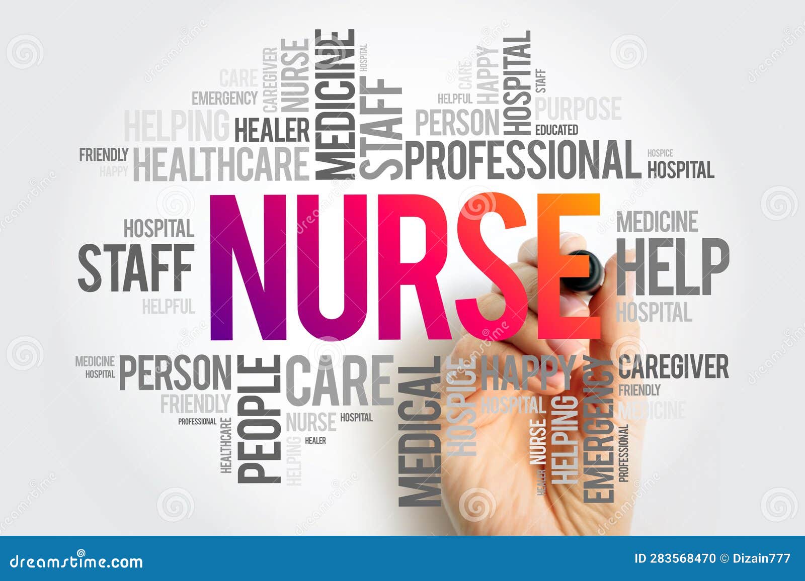 Nurse Word Cloud Collage, Health Concept Background Stock Photo - Image ...