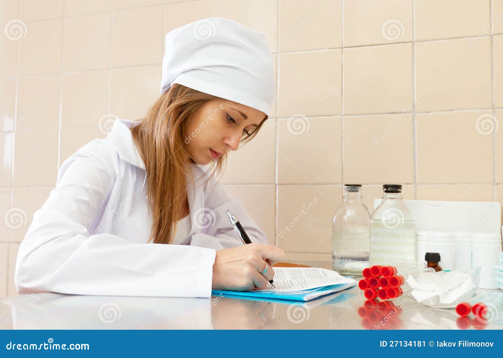 Nurse Working in Medical Laboratory Stock Image - Image of natural ...