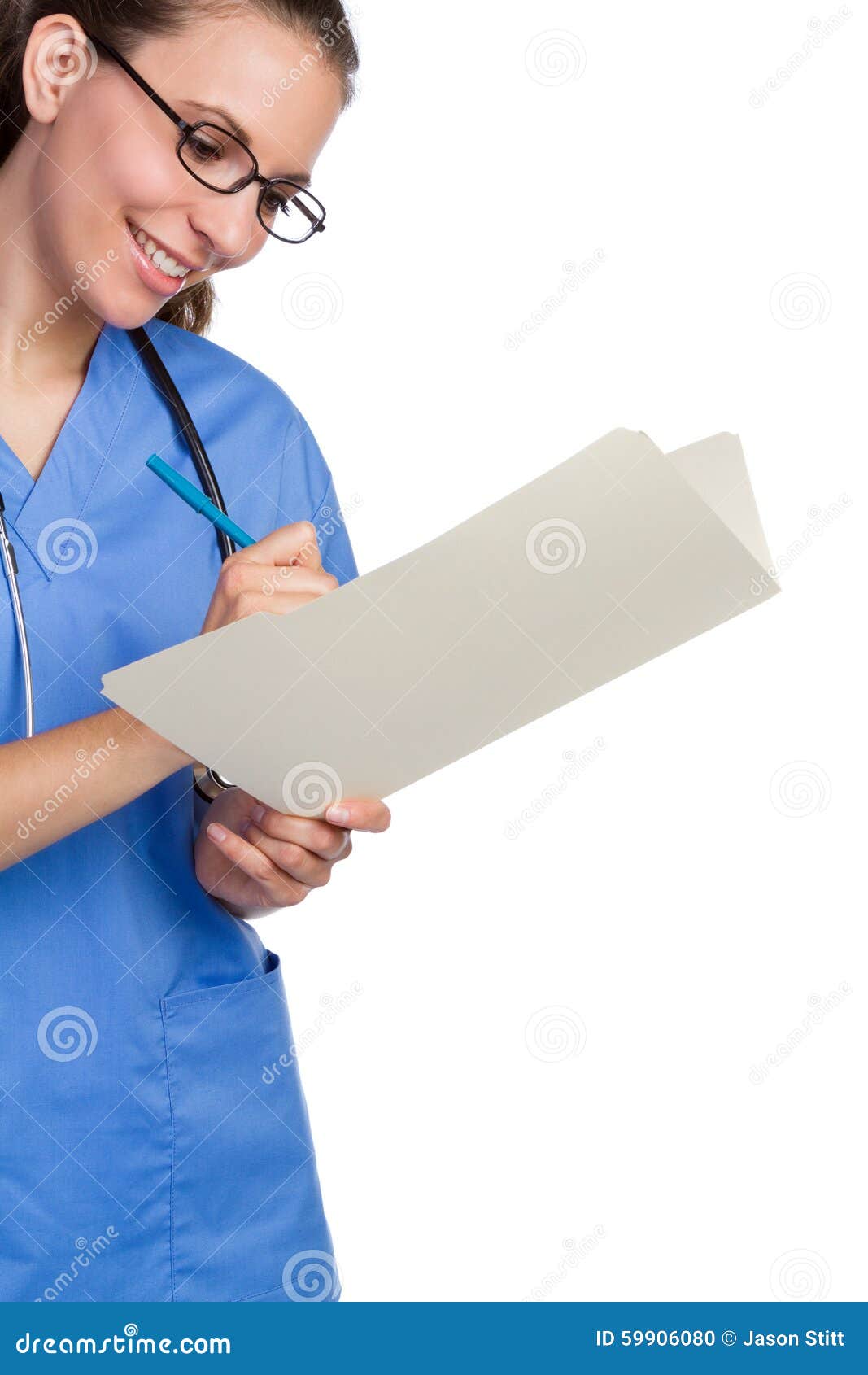 Nurse Writing in Chart stock photo. Image of medical - 59906080