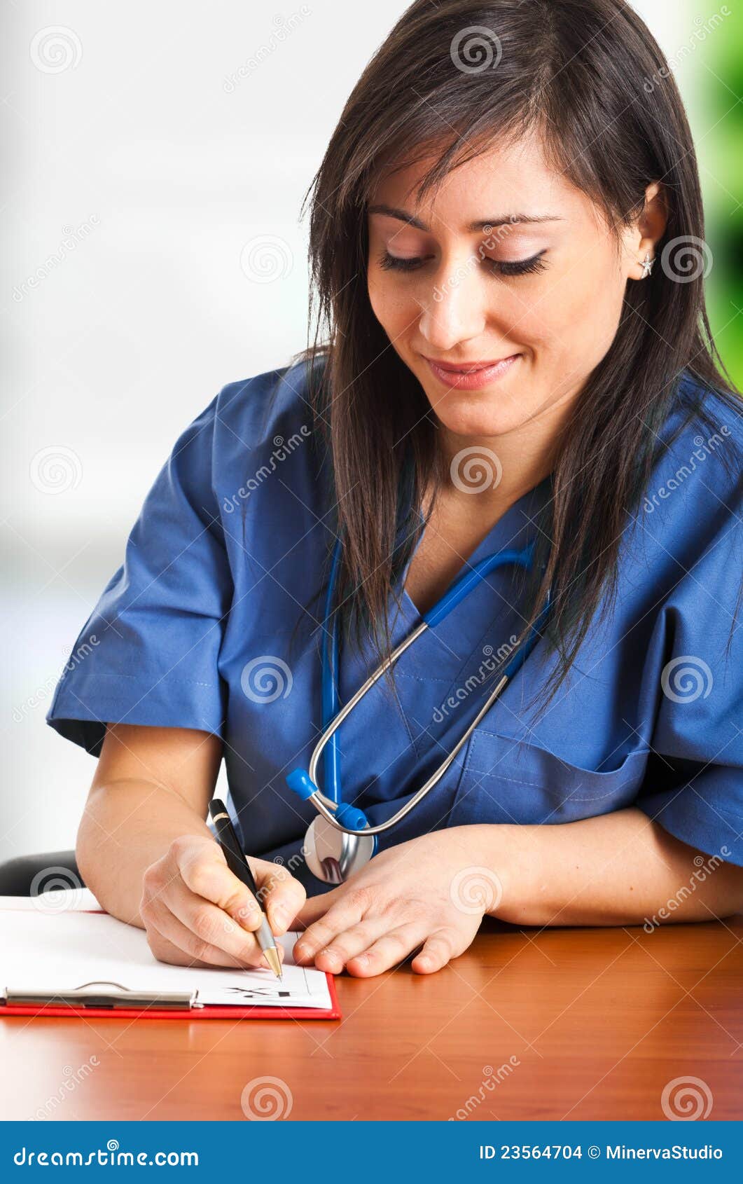 Nurse writing prescription stock photo. Image of hand - 23564704