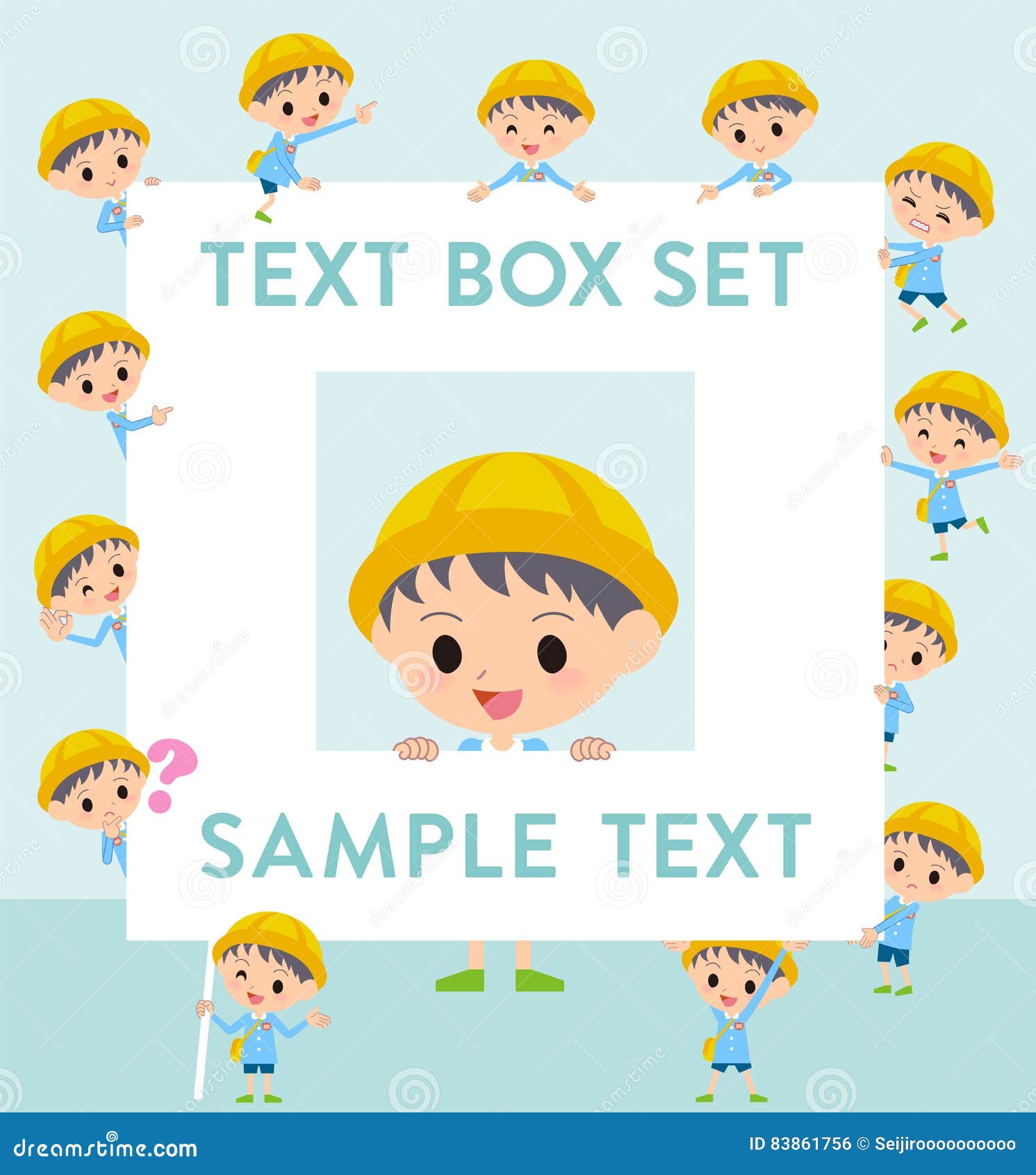Nursery School Boy Text Box Stock Vector - Illustration of kindergarten ...