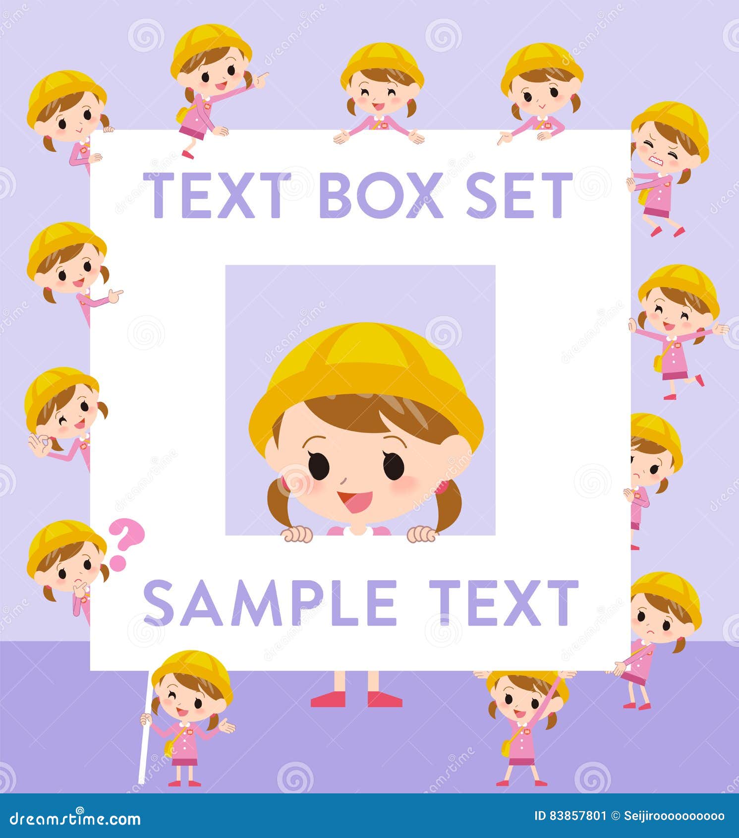 Nursery School Girl Text Box Stock Vector - Illustration of icon ...