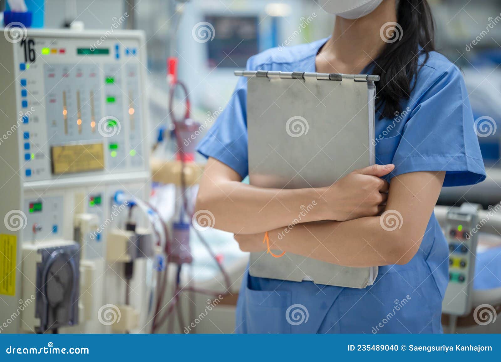 Nurses are Checking the Function of the Hemodialysis Machine Stock ...