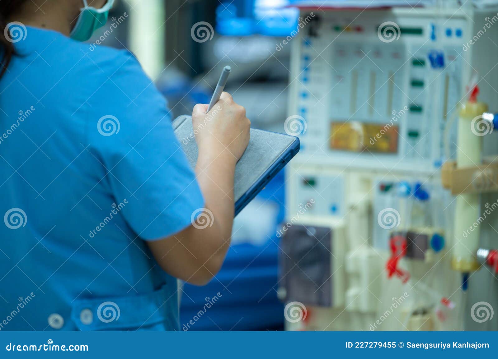 Nurses are Checking the Function of the Hemodialysis Machine Stock ...