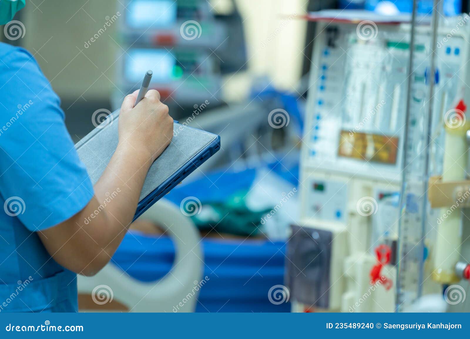 Nurses are Checking the Function of the Hemodialysis Machine before Use ...