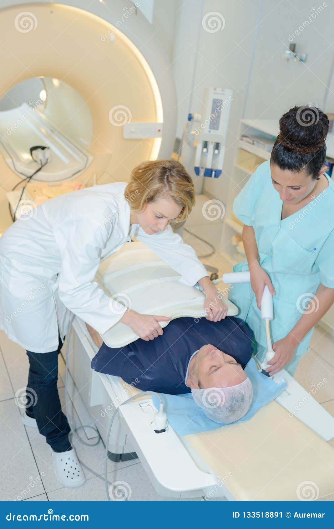 Nurses Preparing Patient for Mri Scan Stock Image - Image of ...