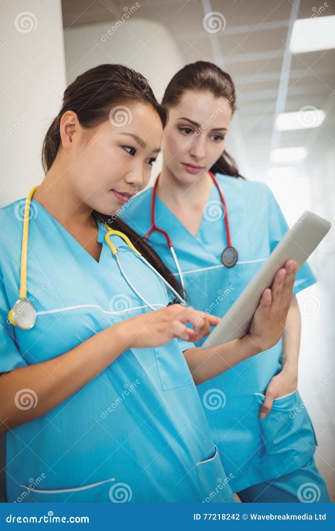 Nurses Using Digital Tablet Stock Photo - Image of hands, connection ...