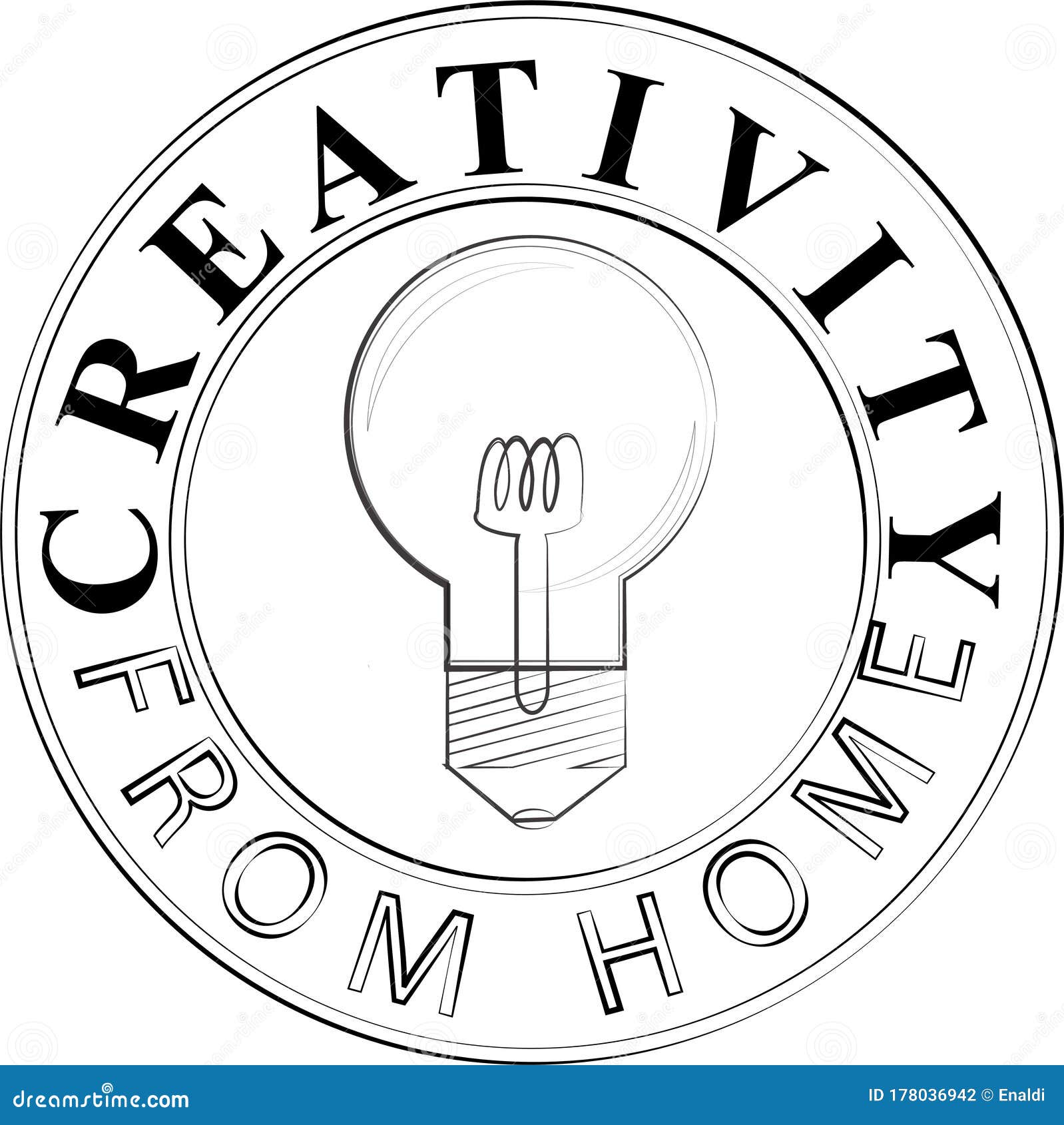 Creativity from Home Icon and Sign Stock Illustration - Illustration of ...