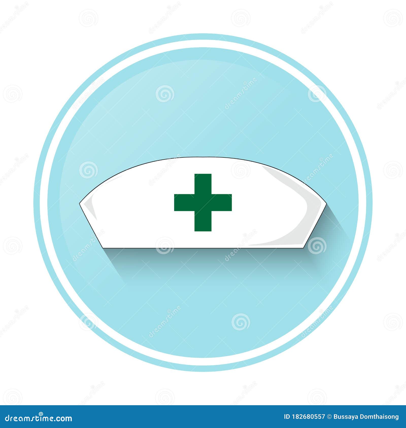 Nurse Hat Icon, Medical & Health Care, Symbol Blue Circle and White ...