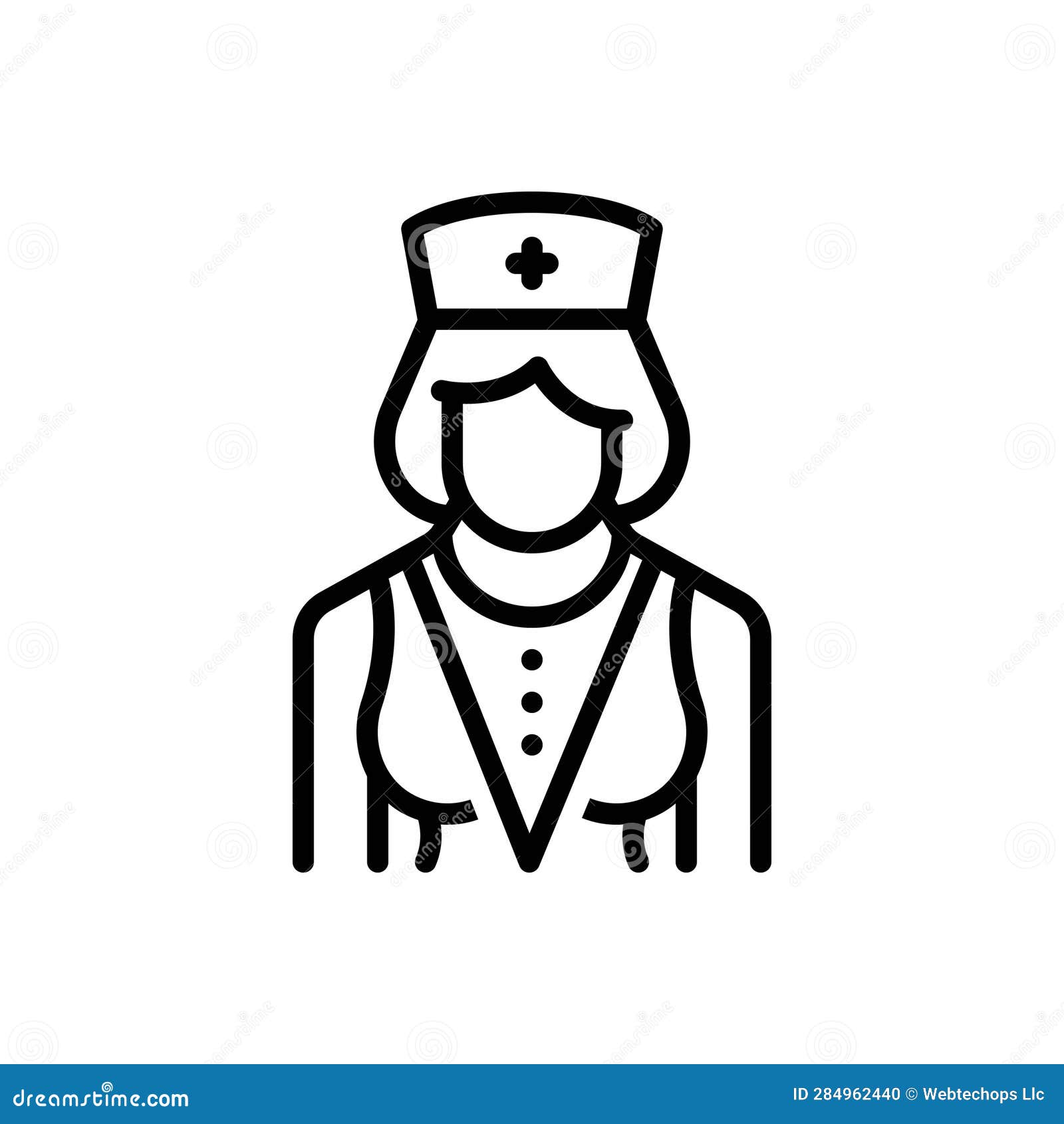 Black Line Icon for Nursing, Caretaker and Staff Stock Vector ...