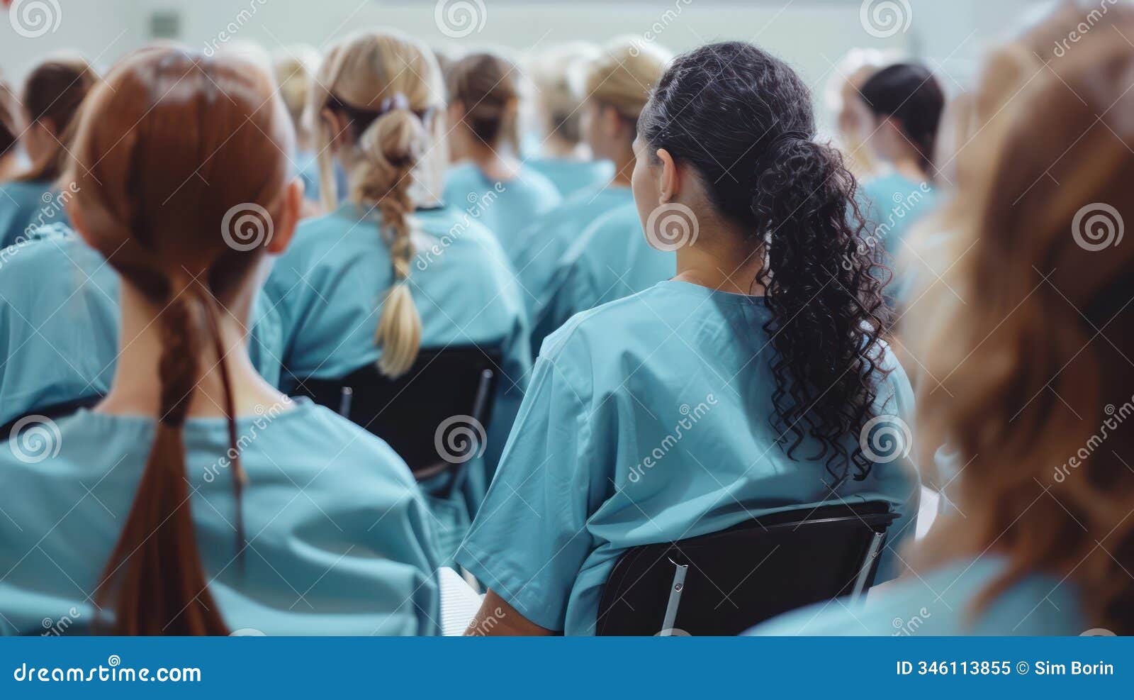 Nursing Students Attending Lectures on Healthcare Stock Illustration ...