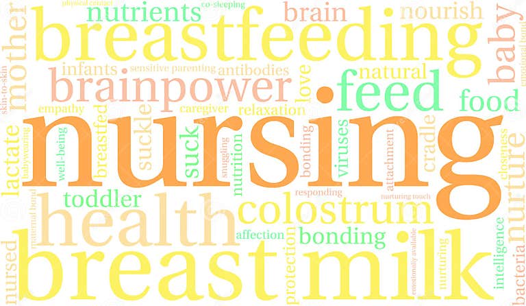 Nursing Word Cloud stock vector. Illustration of nursed - 108488466