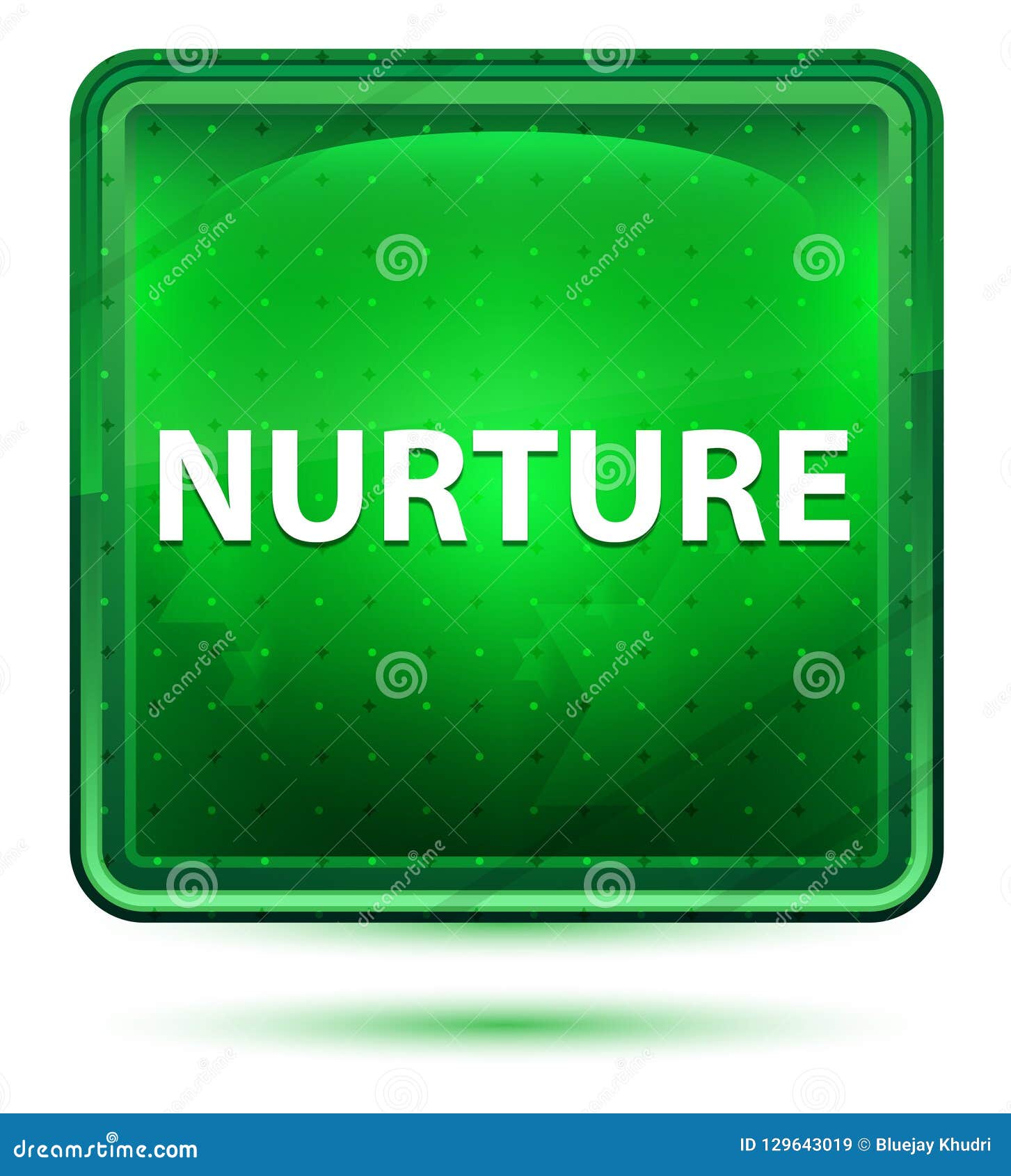 Nurture Neon Light Green Square Button Stock Illustration ...