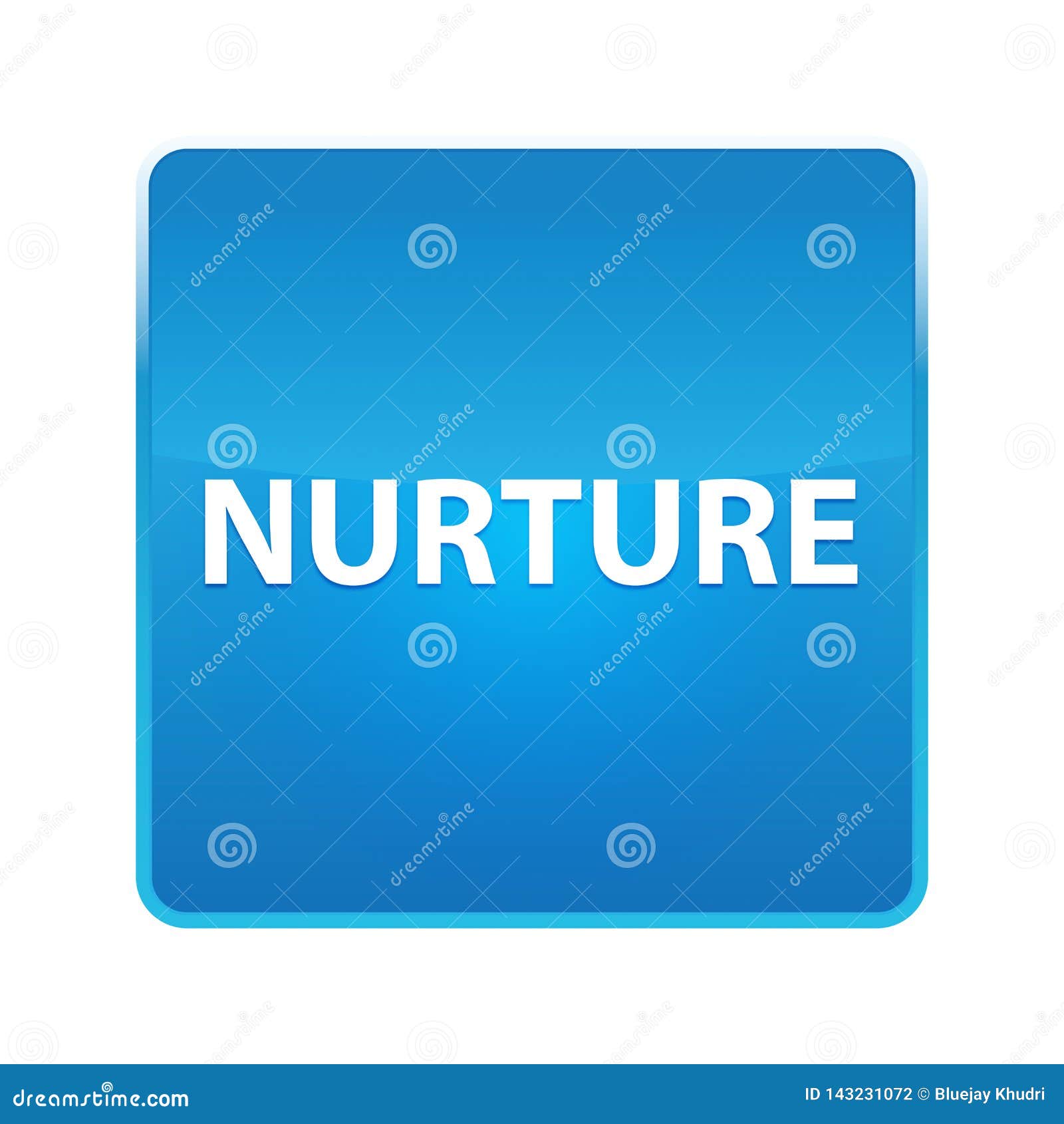 Nurture Shiny Blue Square Button Stock Illustration - Illustration of ...