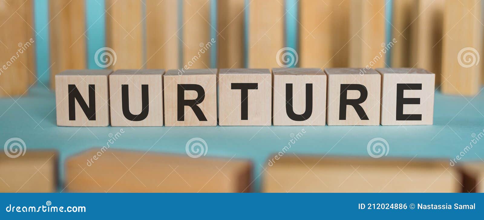 Nurture Word Written on Wooden Cubes Stock Photo - Image of message ...