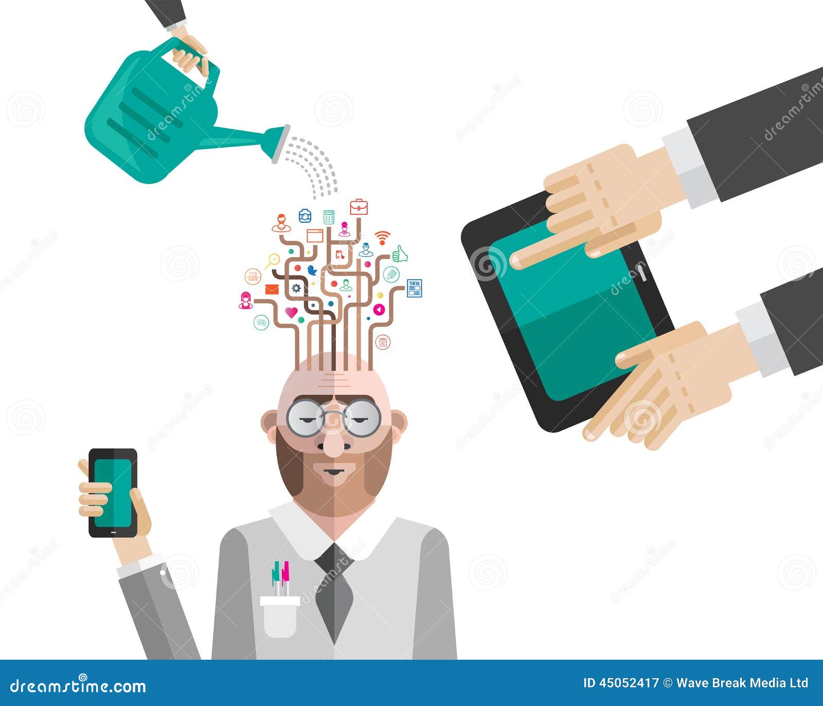 Nurturing Business Mans Ideas Vector Stock Vector - Illustration of ...