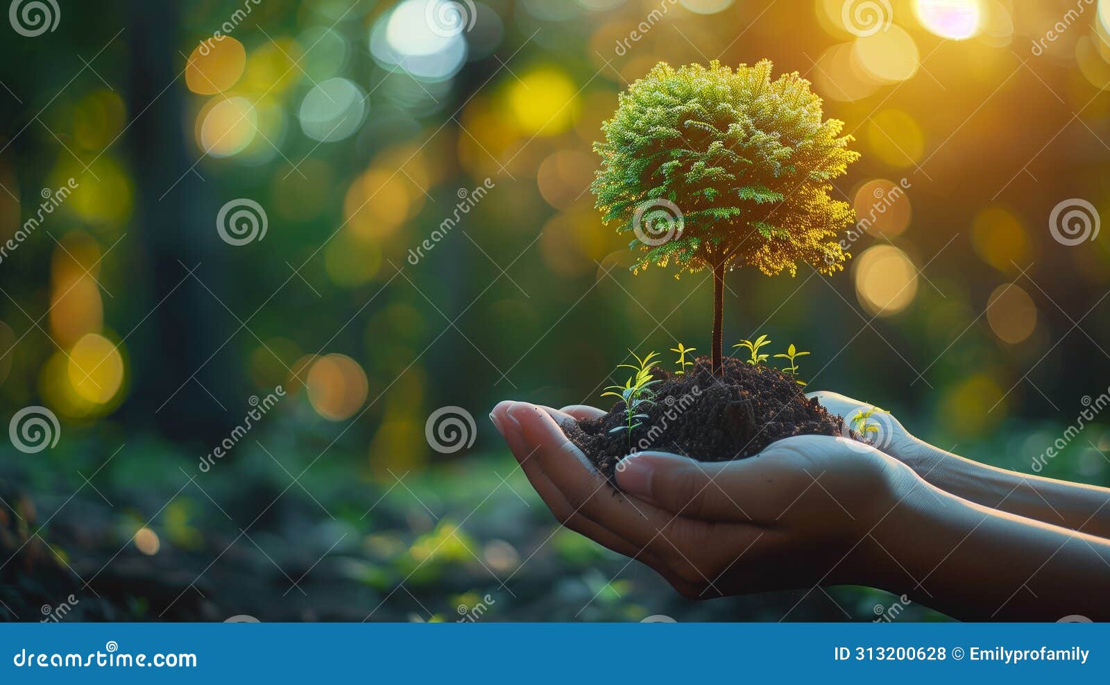 Nurturing Concept Art: Tiny Tree For World Tree Planting Day, In Tender ...