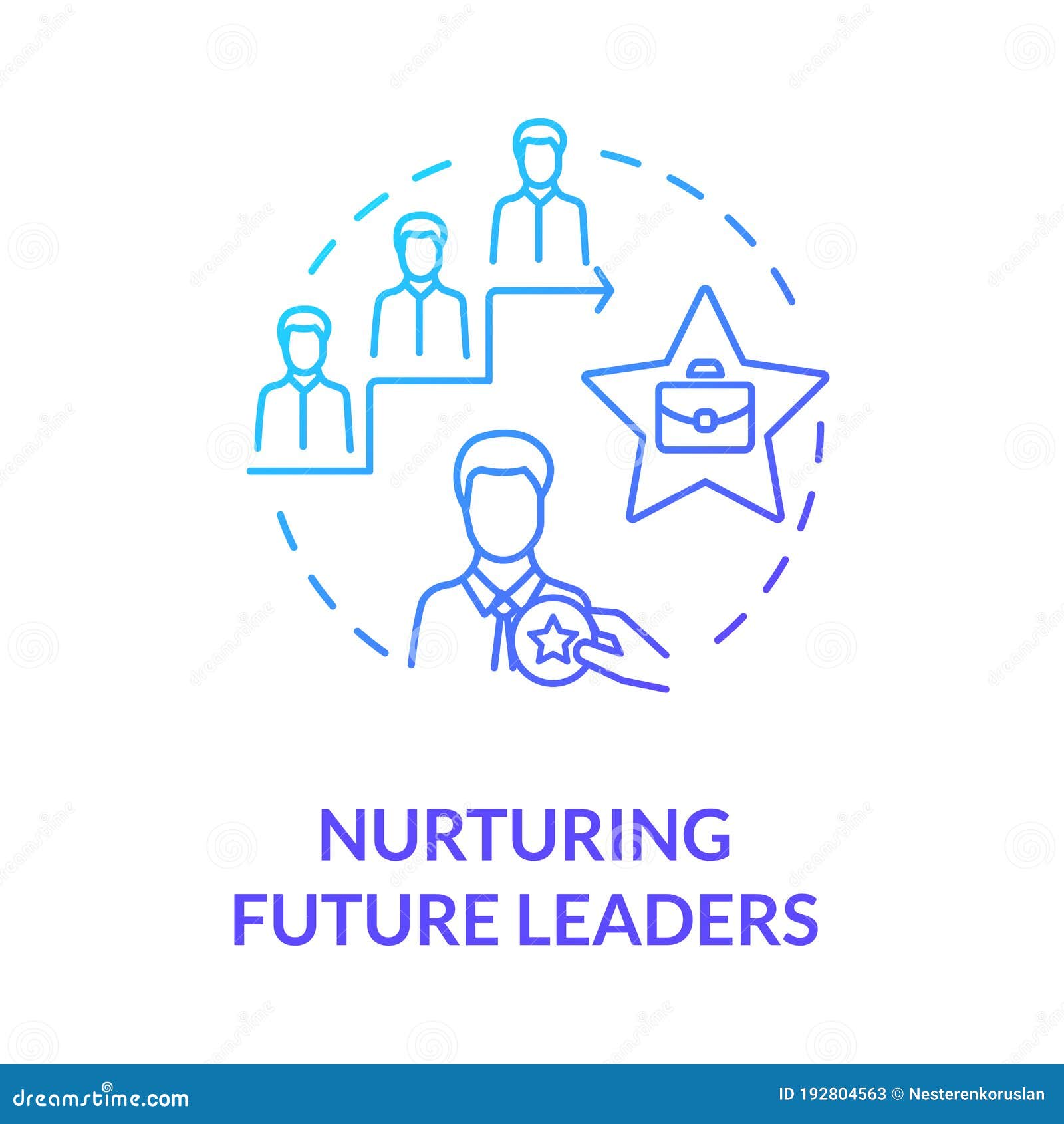 Nurturing Future Leaders Blue Gradient Concept Icon Stock Vector ...