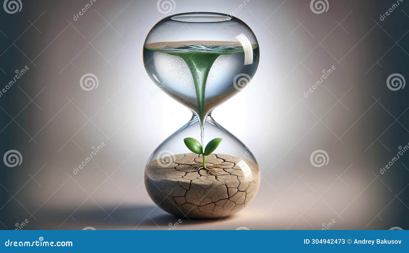 Nurturing Time S Cycle Water Sprout in Hourglass Stock Image - Image of vitality, life: 304942473