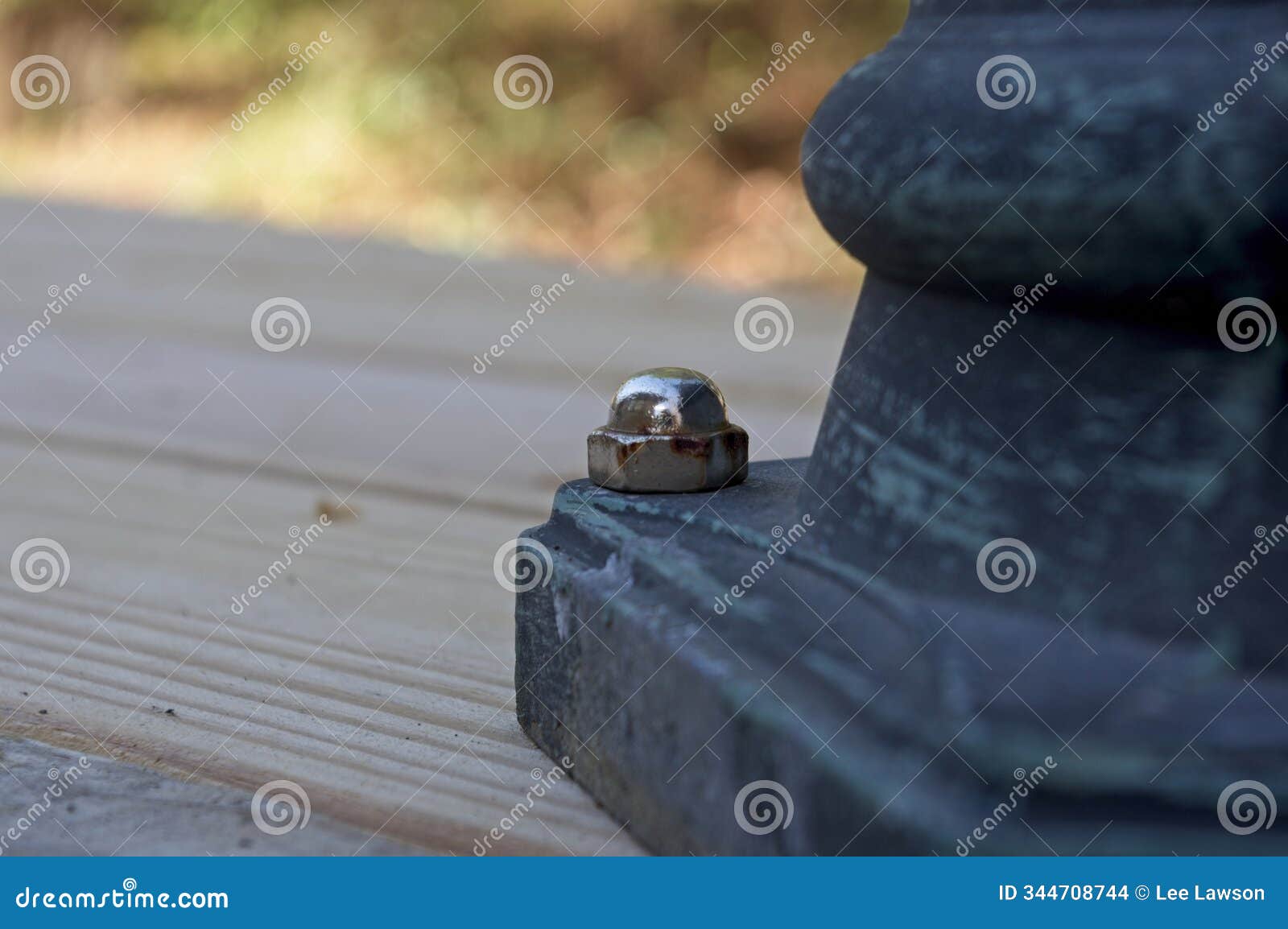 Nut Anchoring the Base of a Lamp Post Stock Photo - Image of holding ...