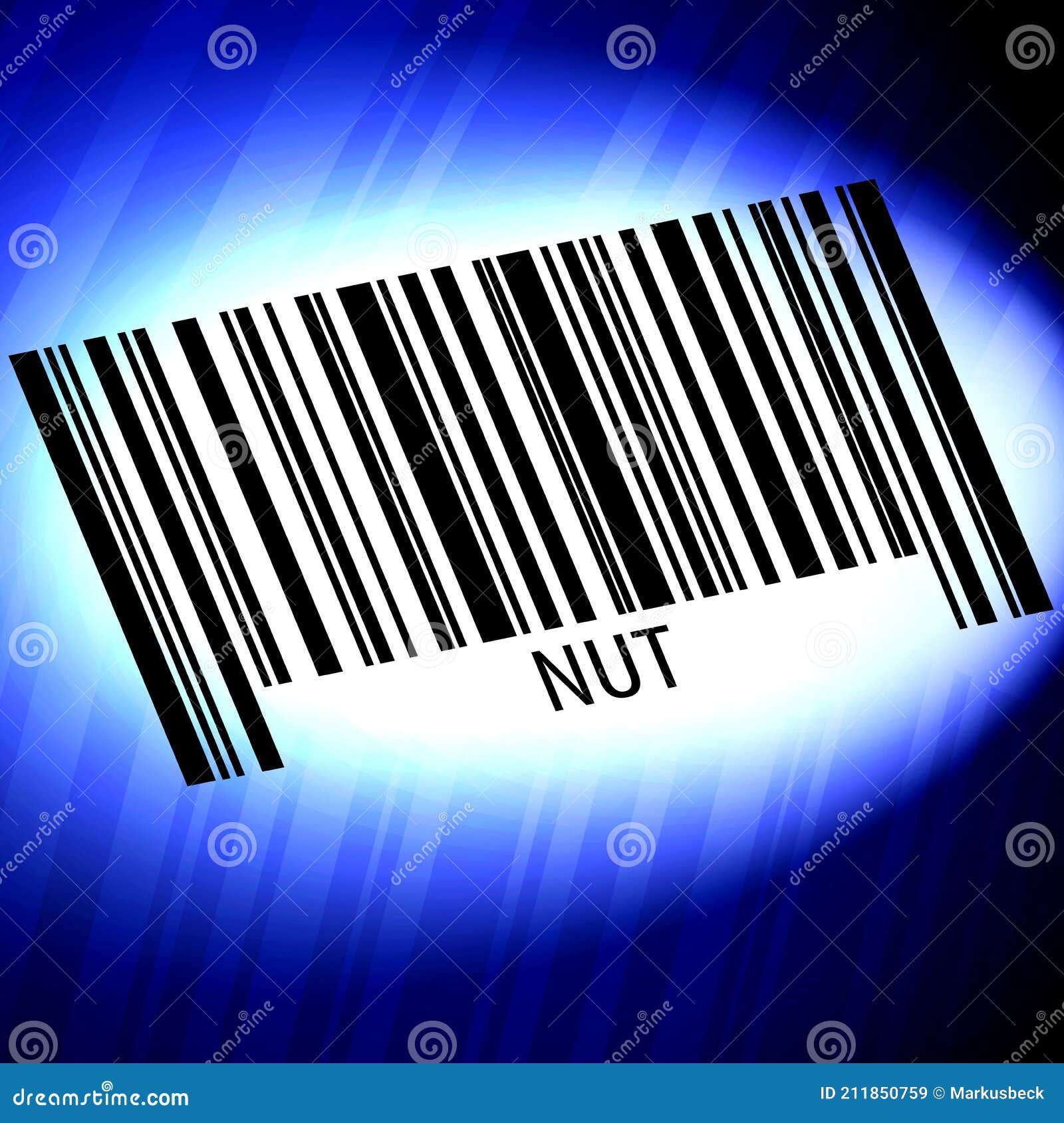 Nut - Barcode with Futuristic Blue Background Stock Image - Image of ...