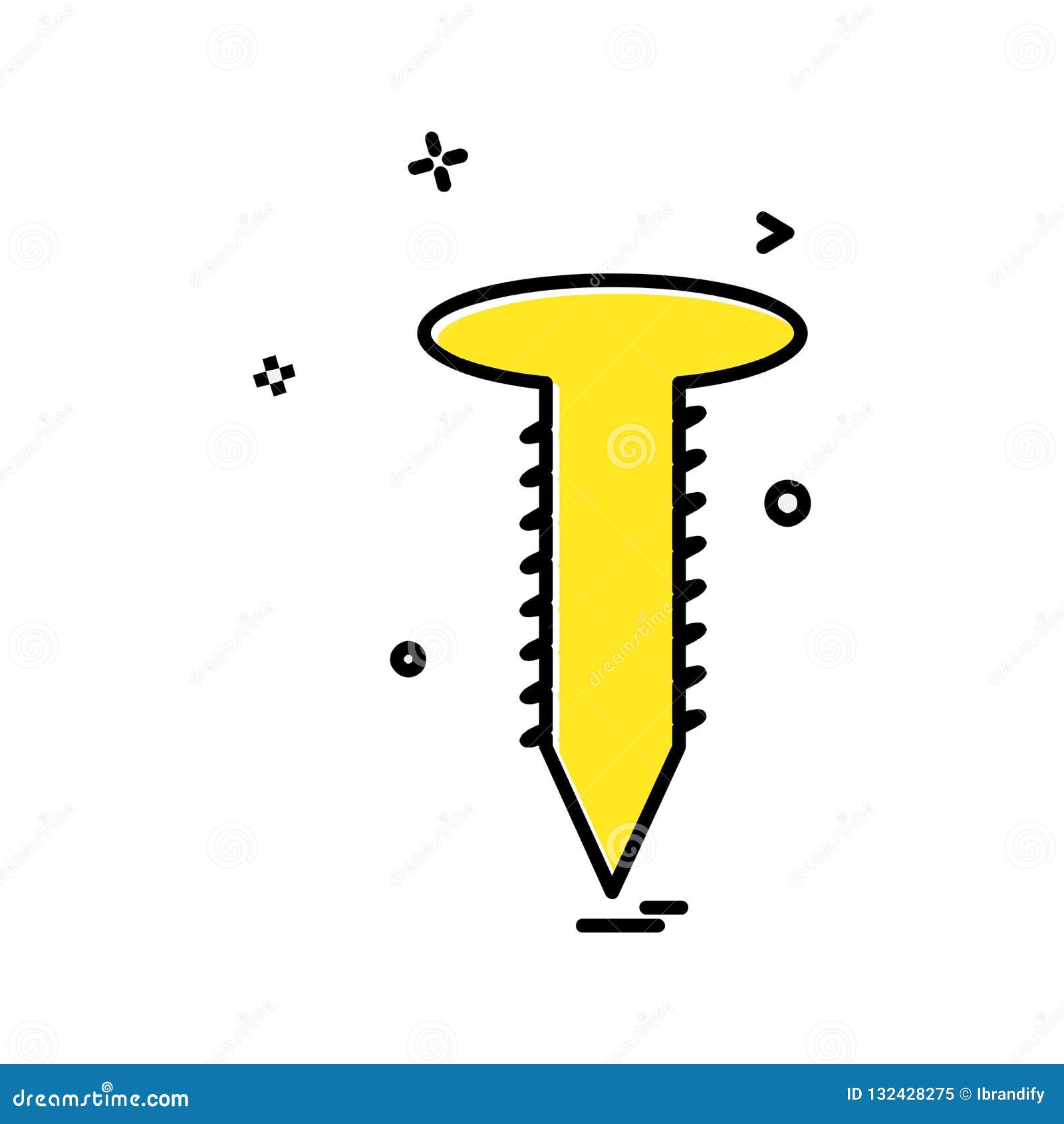 Nut Bolt Icon Design Vector Stock Vector - Illustration of industrial ...
