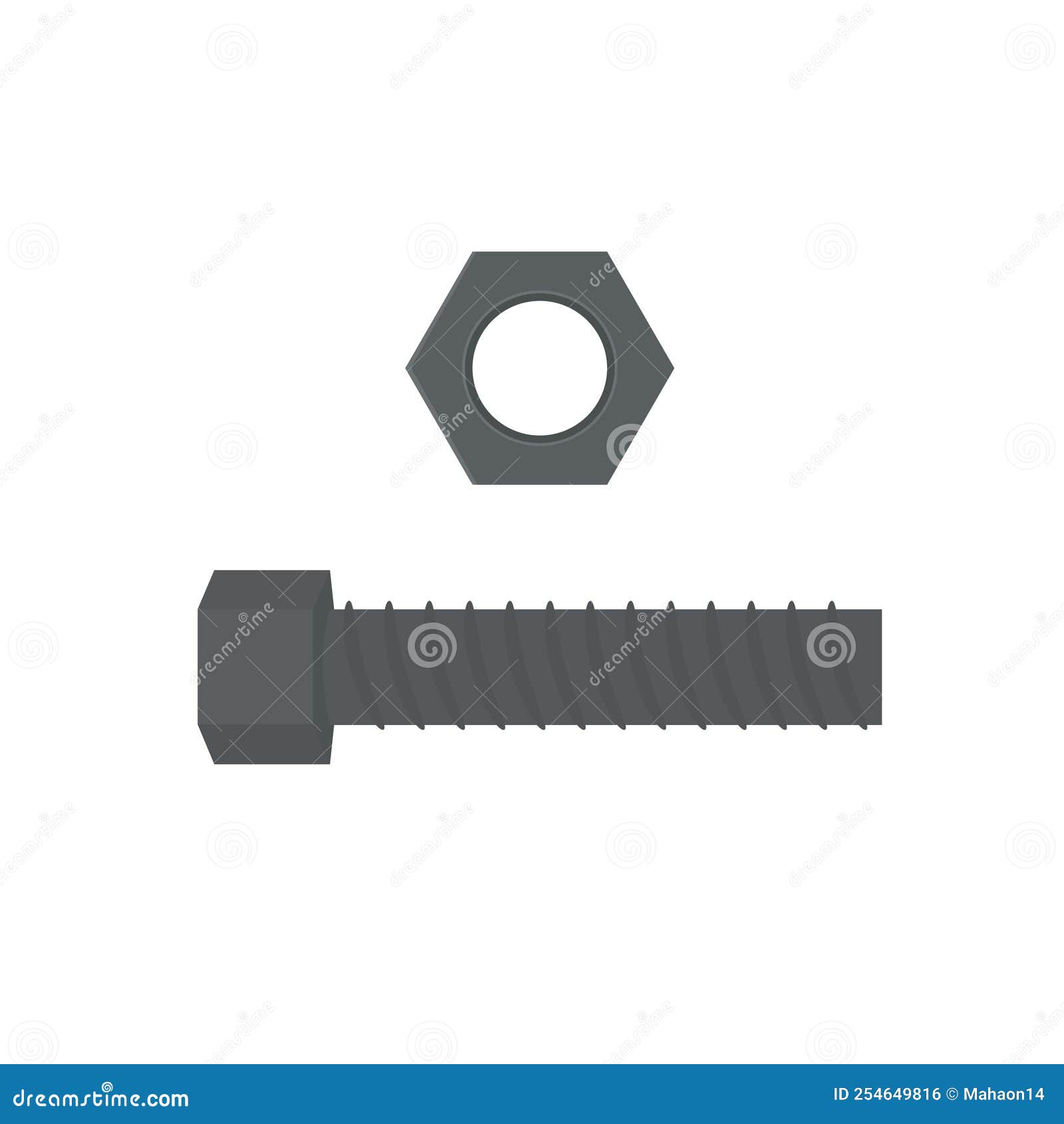Nut Bolt Icon Simple Flat Vector Illustration Stock Vector ...