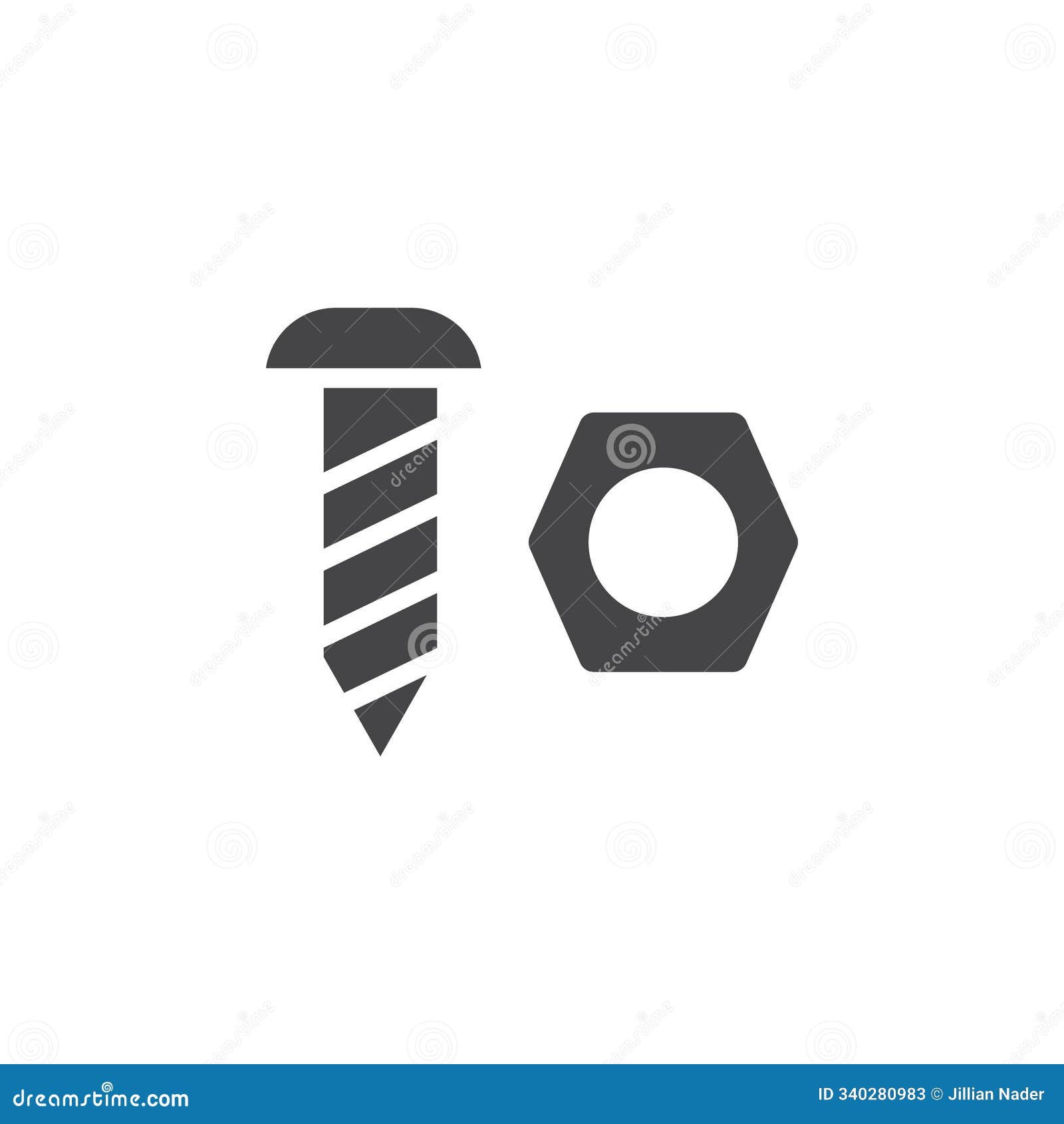 Nut and Bolt Icon Simple Vector Symbol Stock Vector - Illustration of ...