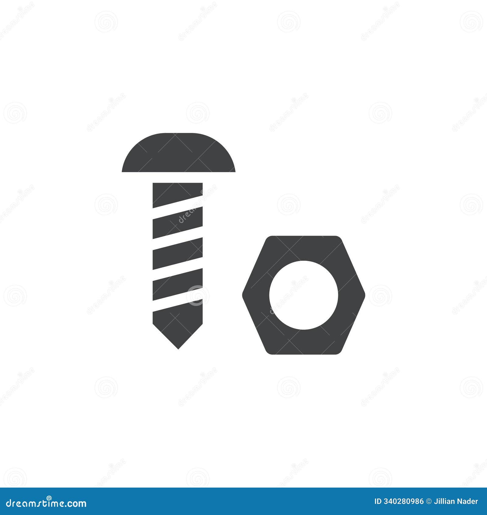 Nut and Bolt Icon Simple Vector Symbol Stock Vector - Illustration of ...