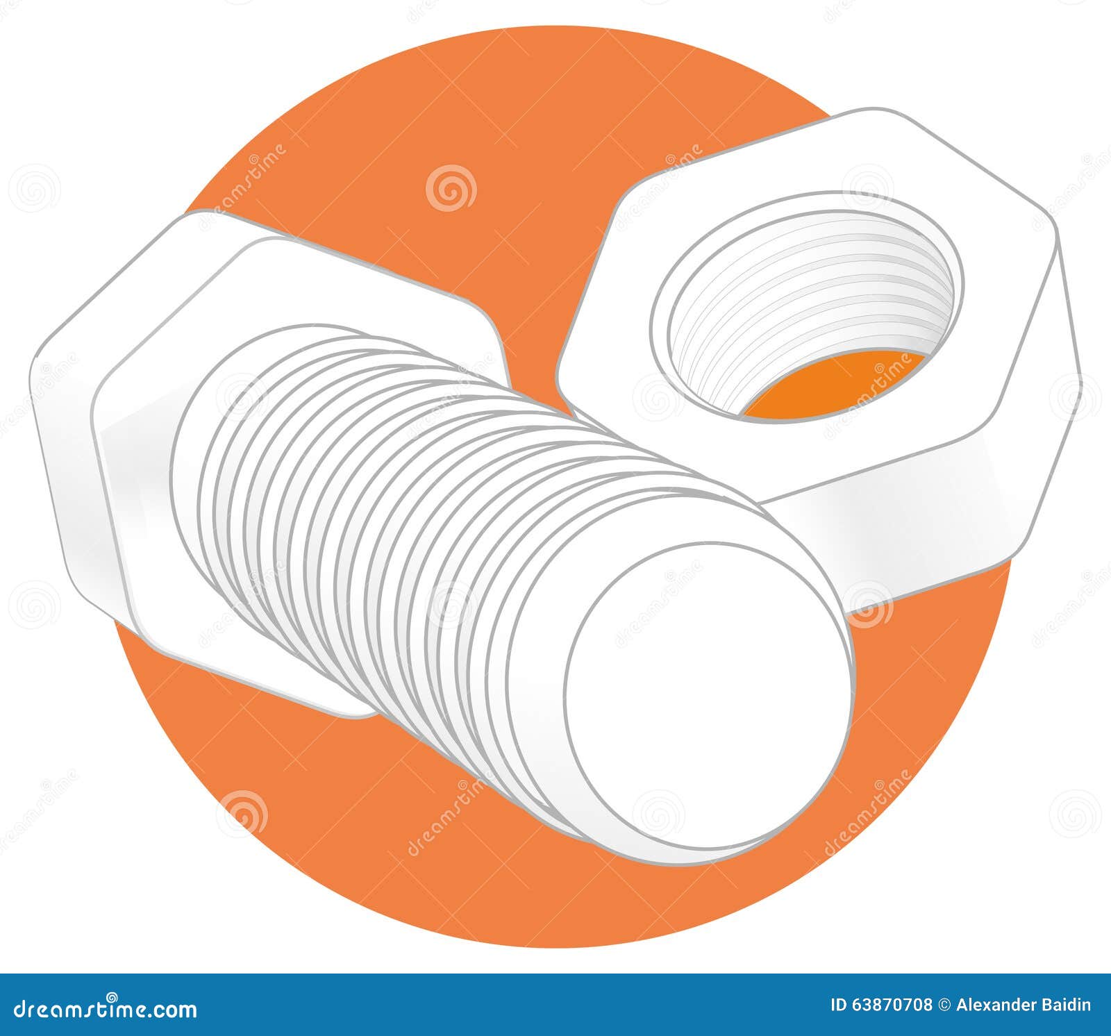 Nut and bolt icon stock illustration. Illustration of machine - 63870708