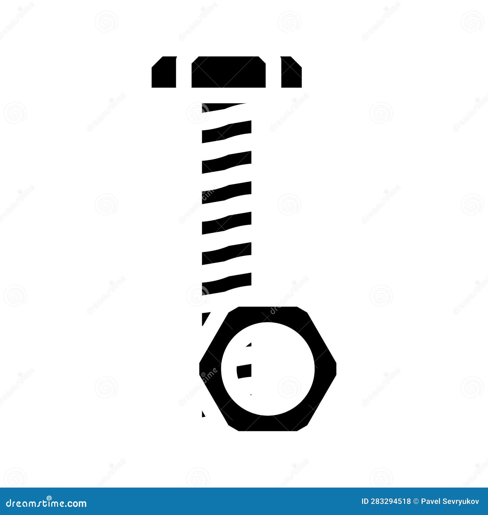 Nut and Bolt Tool Work Glyph Icon Vector Illustration Stock Vector ...