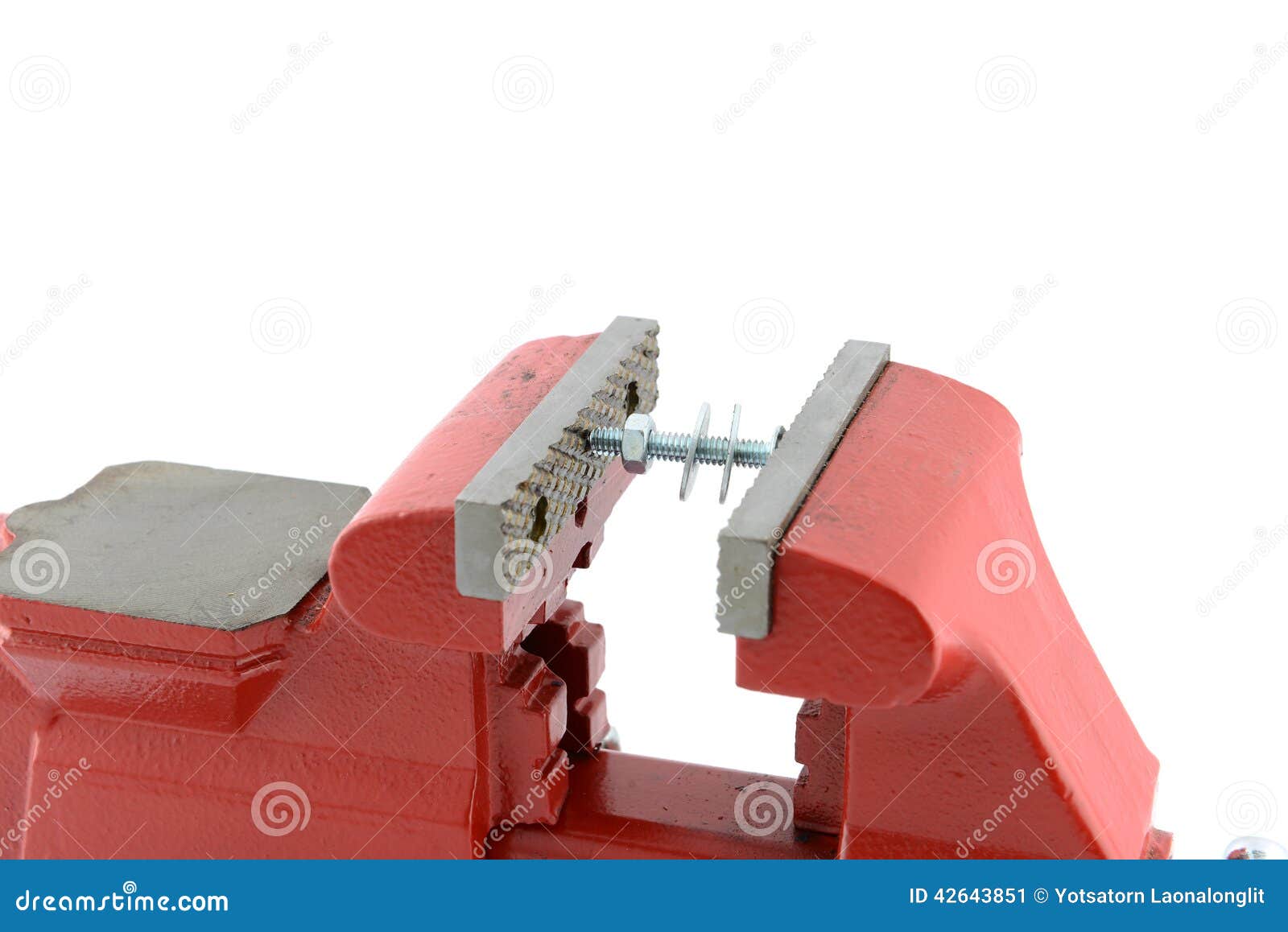 Nut and Bolt Under the Pressure of Vice Stock Image - Image of alloy ...