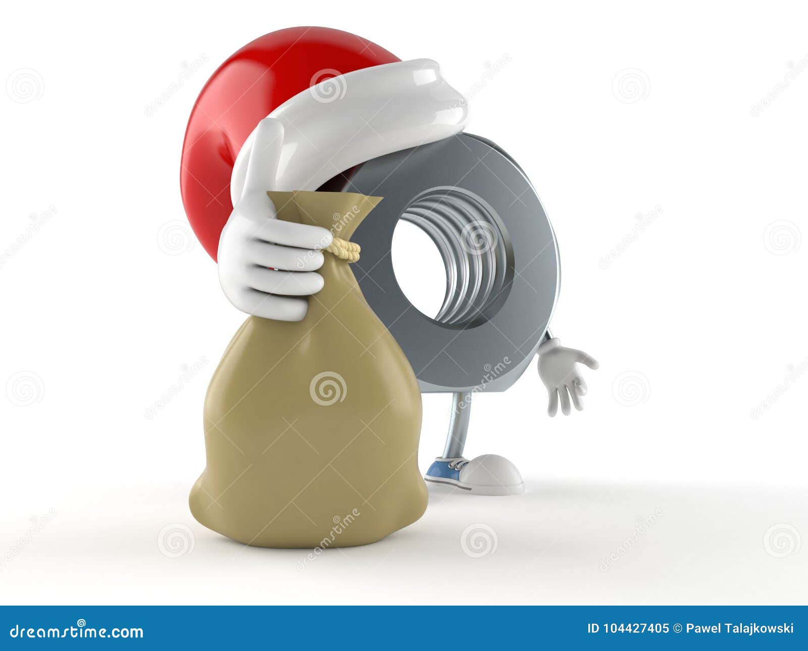 Nut Character with Santa Hat Stock Illustration - Illustration of ...