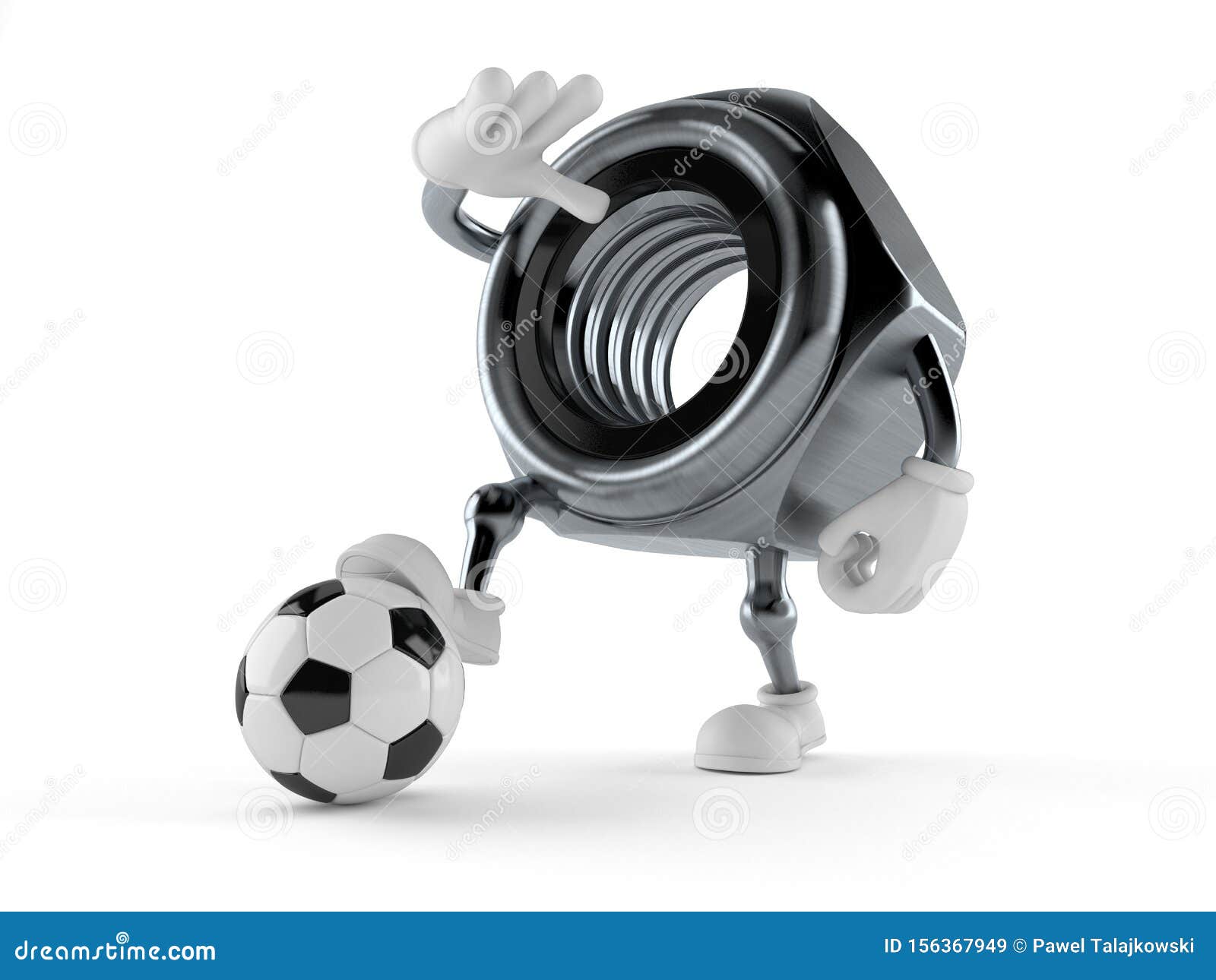 Nut Character with Soccer Ball Stock Illustration - Illustration of ...