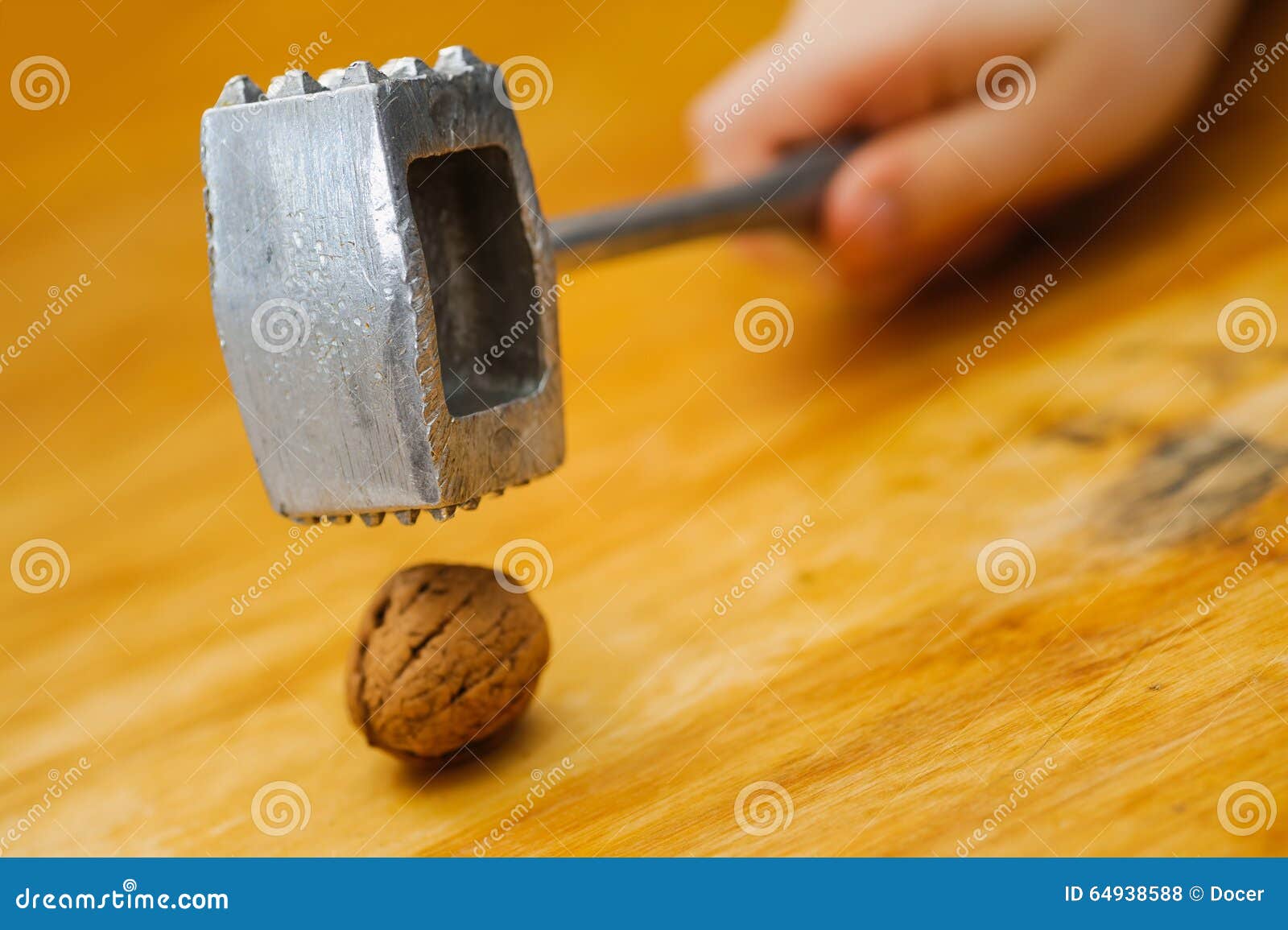 Nut crack of metal hammer stock photo. Image of target - 64938588