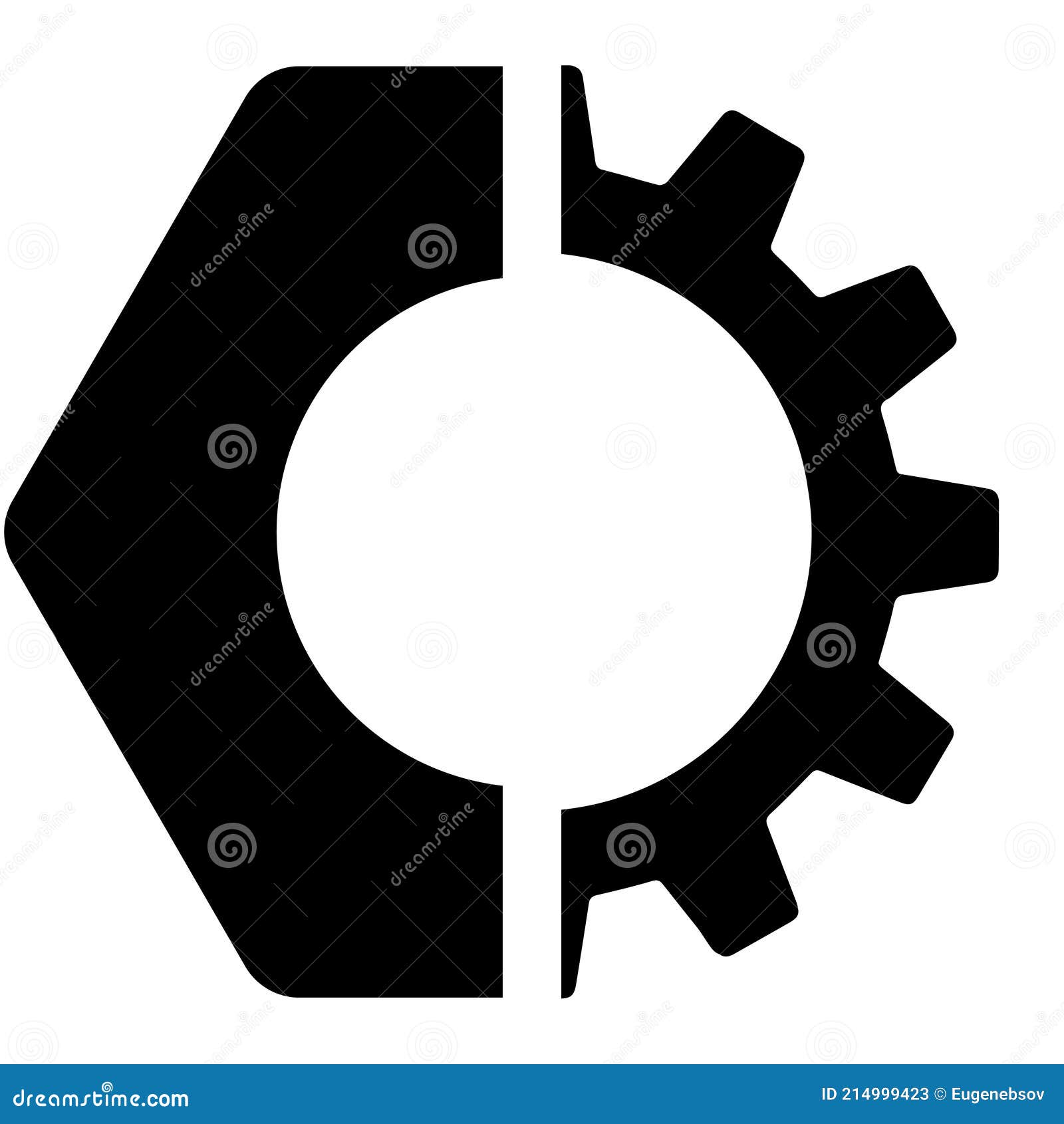 Nut in Gear Tool Icon Workshop Industrial Instrument Stock Vector ...
