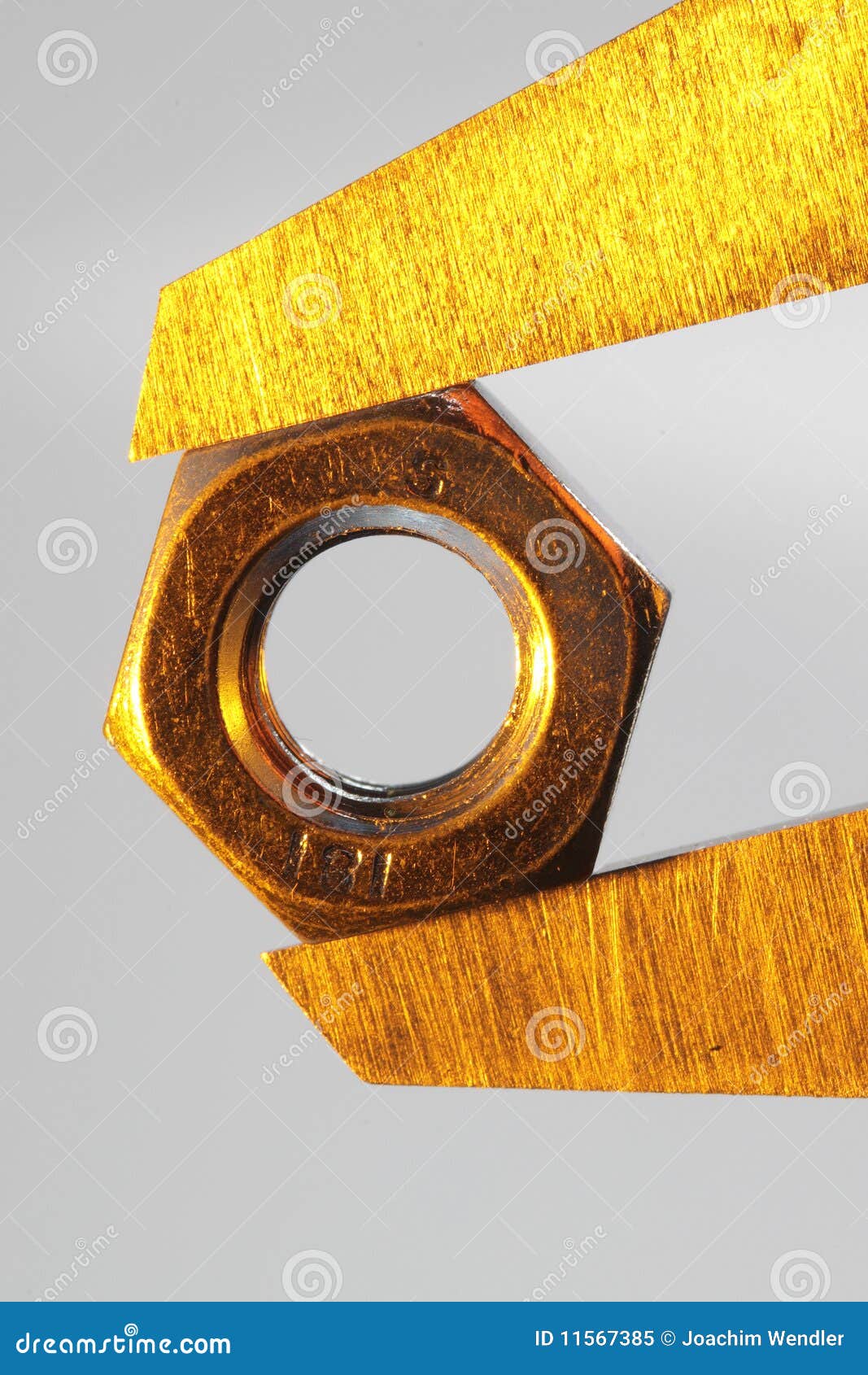 Nut, golden stock image. Image of equipment, chrome, hardware - 11567385