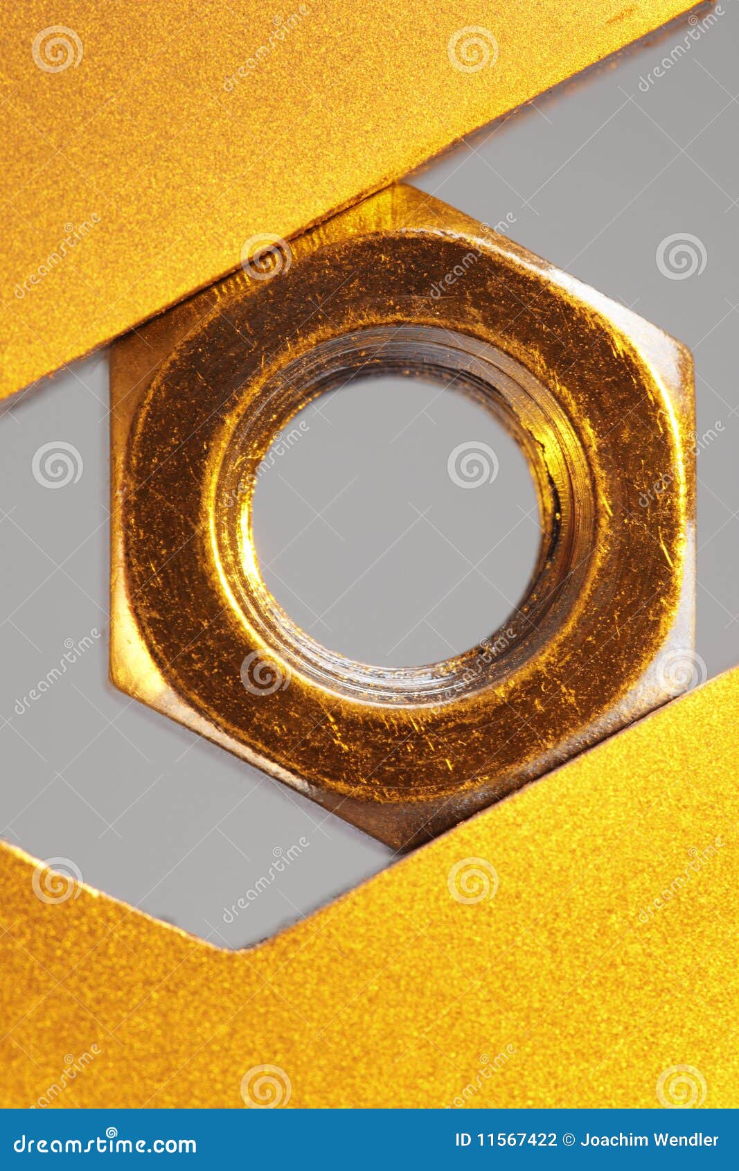 Nut, golden stock photo. Image of fasteners, fastening - 11567422