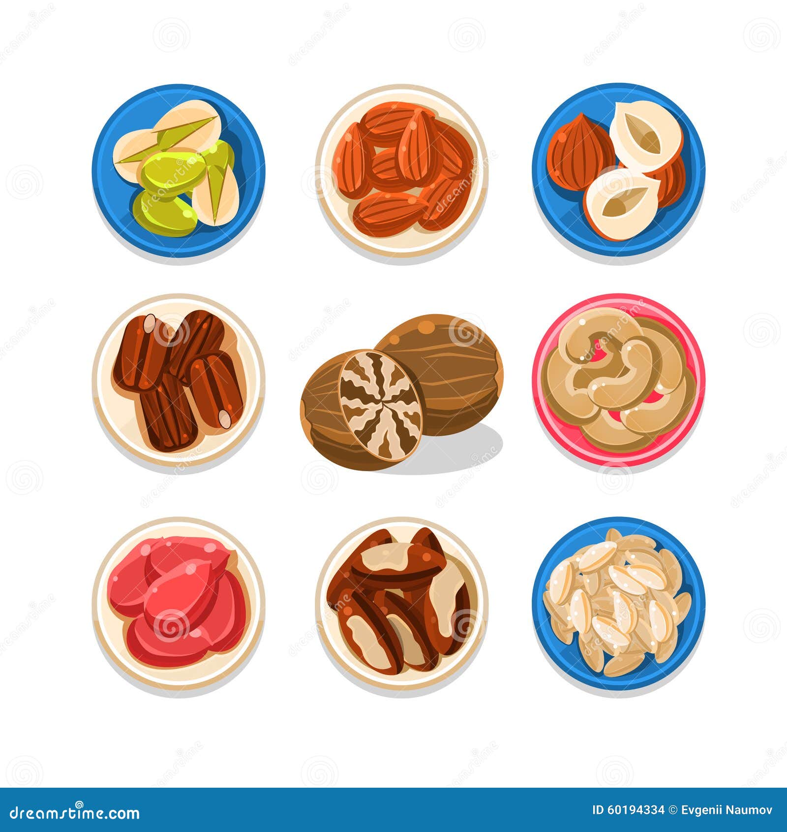 Nut Icon Set Vector Illustration Stock Vector - Illustration of ...