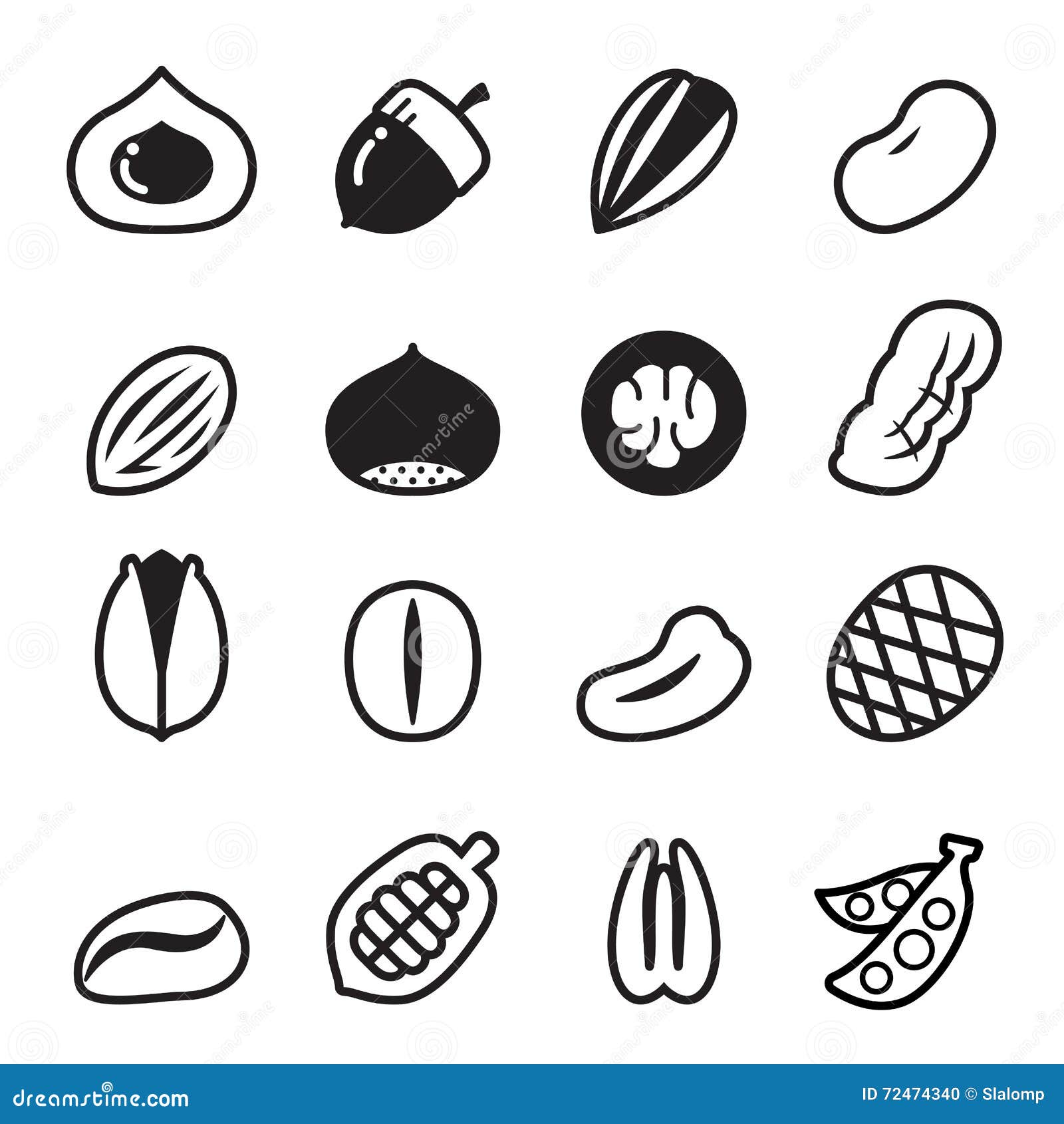 Nut Icons Vector Illustration Set 2 Stock Illustration - Illustration ...