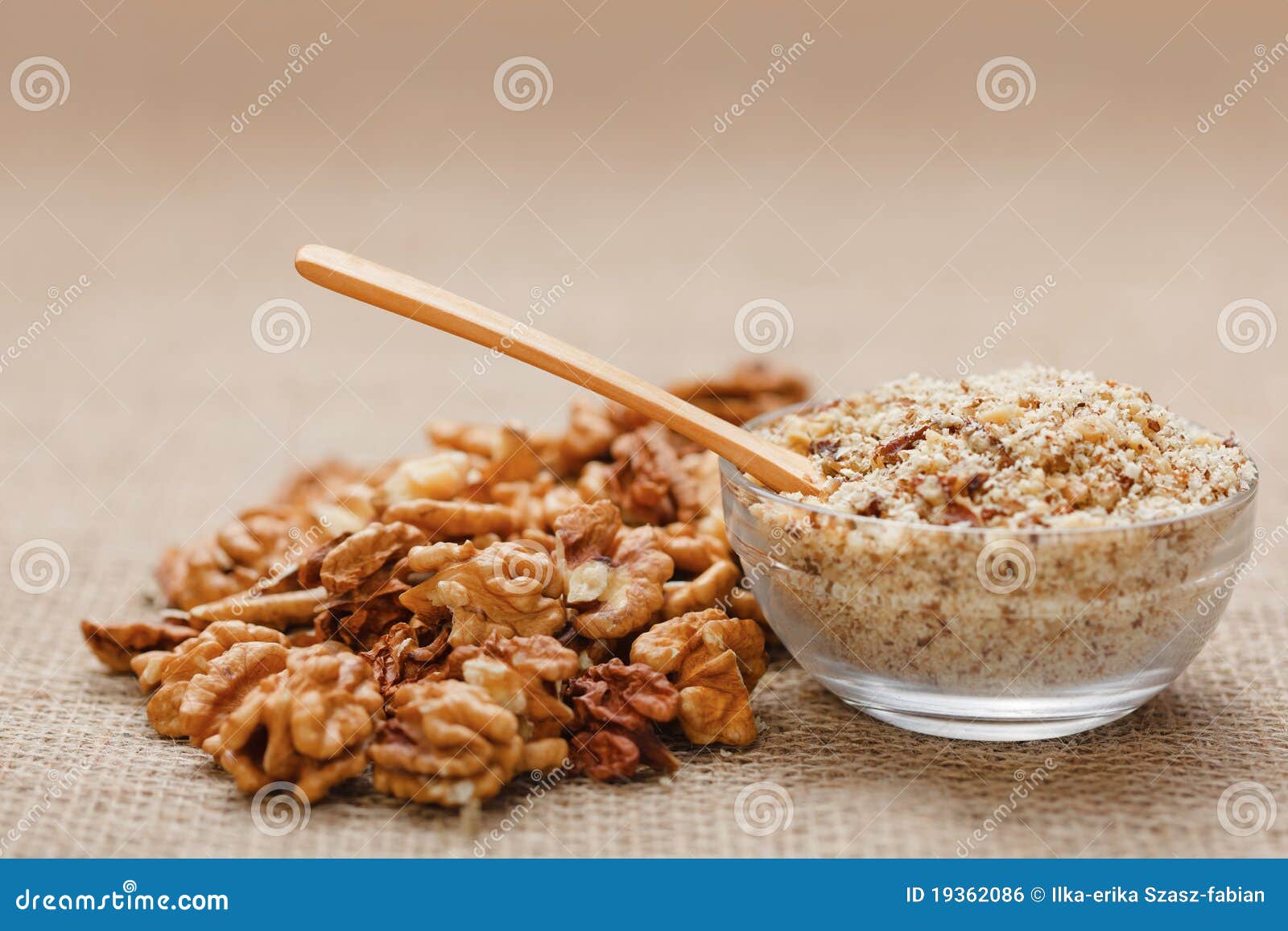 Nut Kernel and Ground Walnut Stock Photo - Image of tasty, close: 19362086