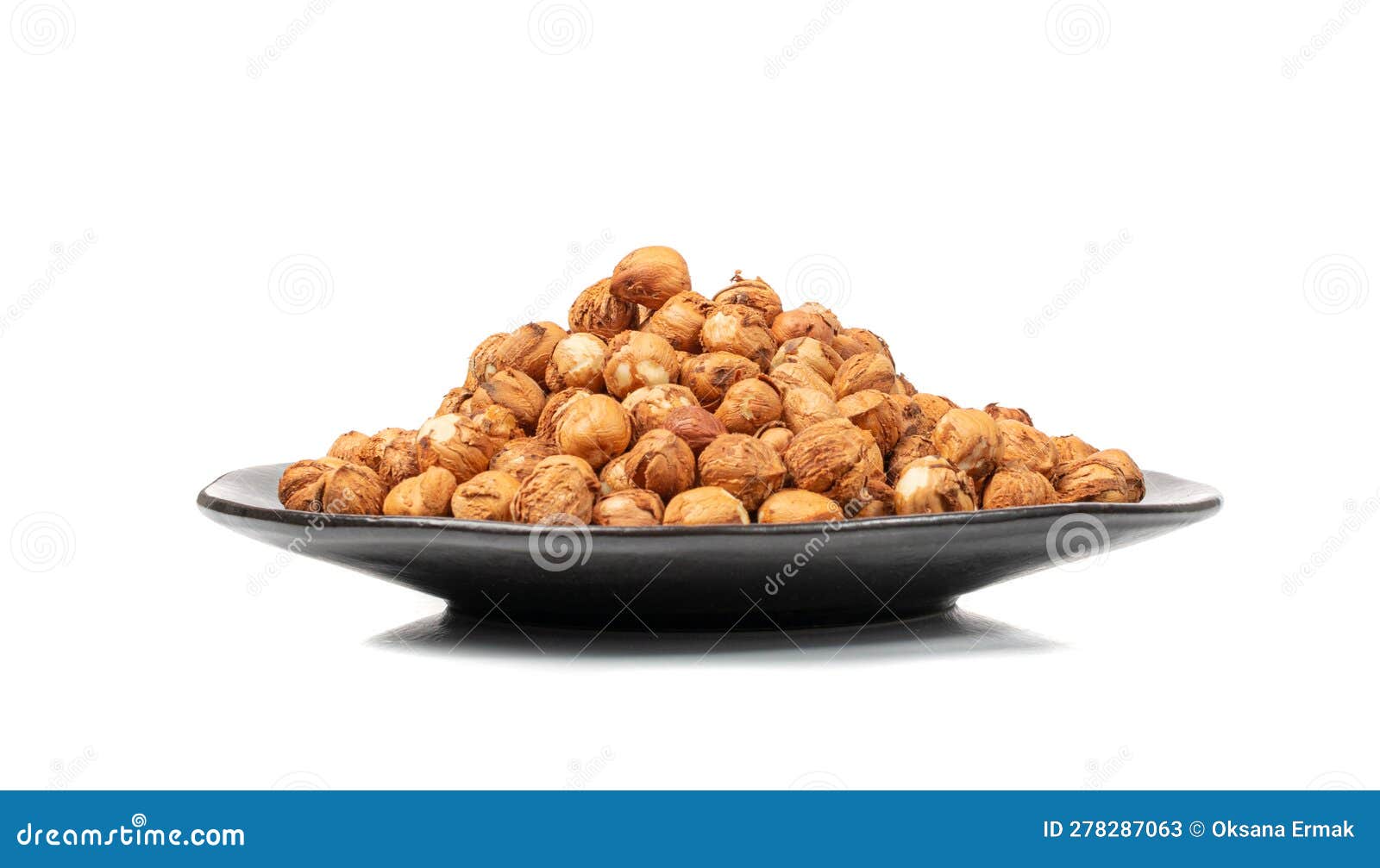 Nut Kernels, Hazelnuts Pile on Plate Isolated, Healthy Organic Nuts ...