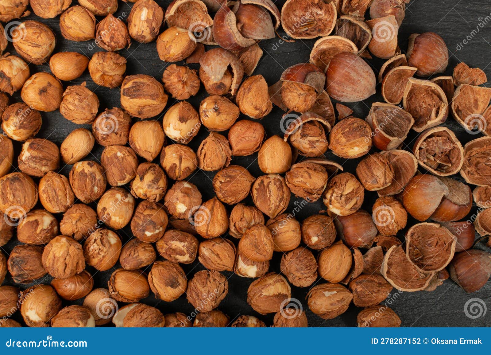 Nut Kernels Texture Background, Hazelnuts Group Mockup, Healthy Organic ...