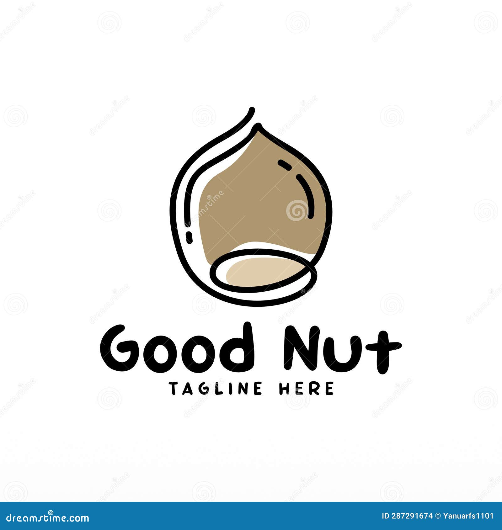Nut Logo Design Concept Template Stock Vector - Illustration of isolated, nuts: 287291674