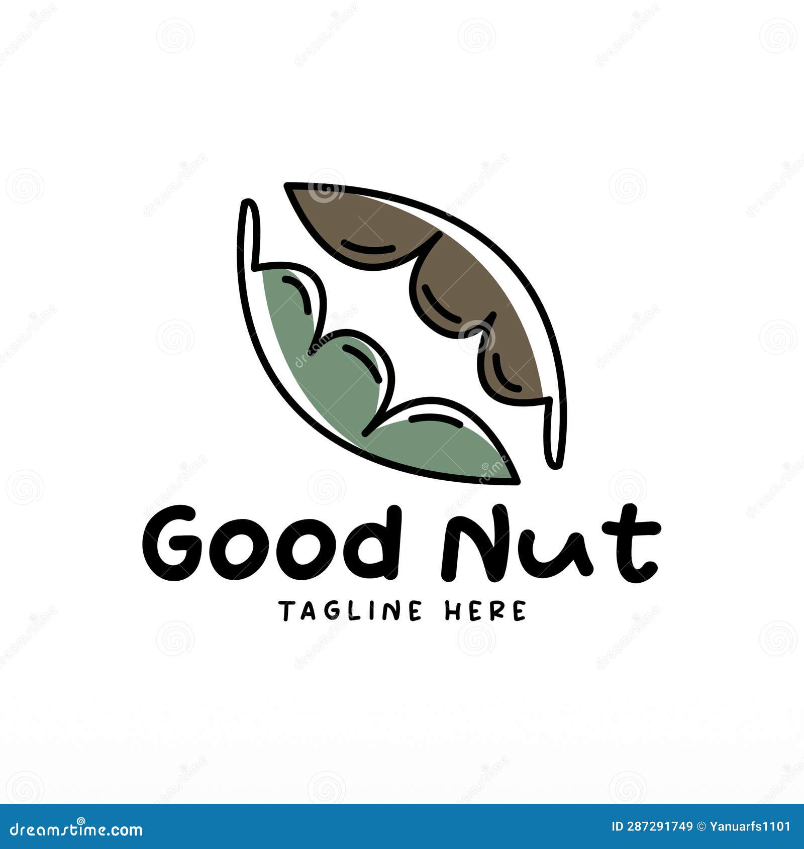 Nut Logo Design Concept Template Stock Vector - Illustration of organic, plant: 287291749