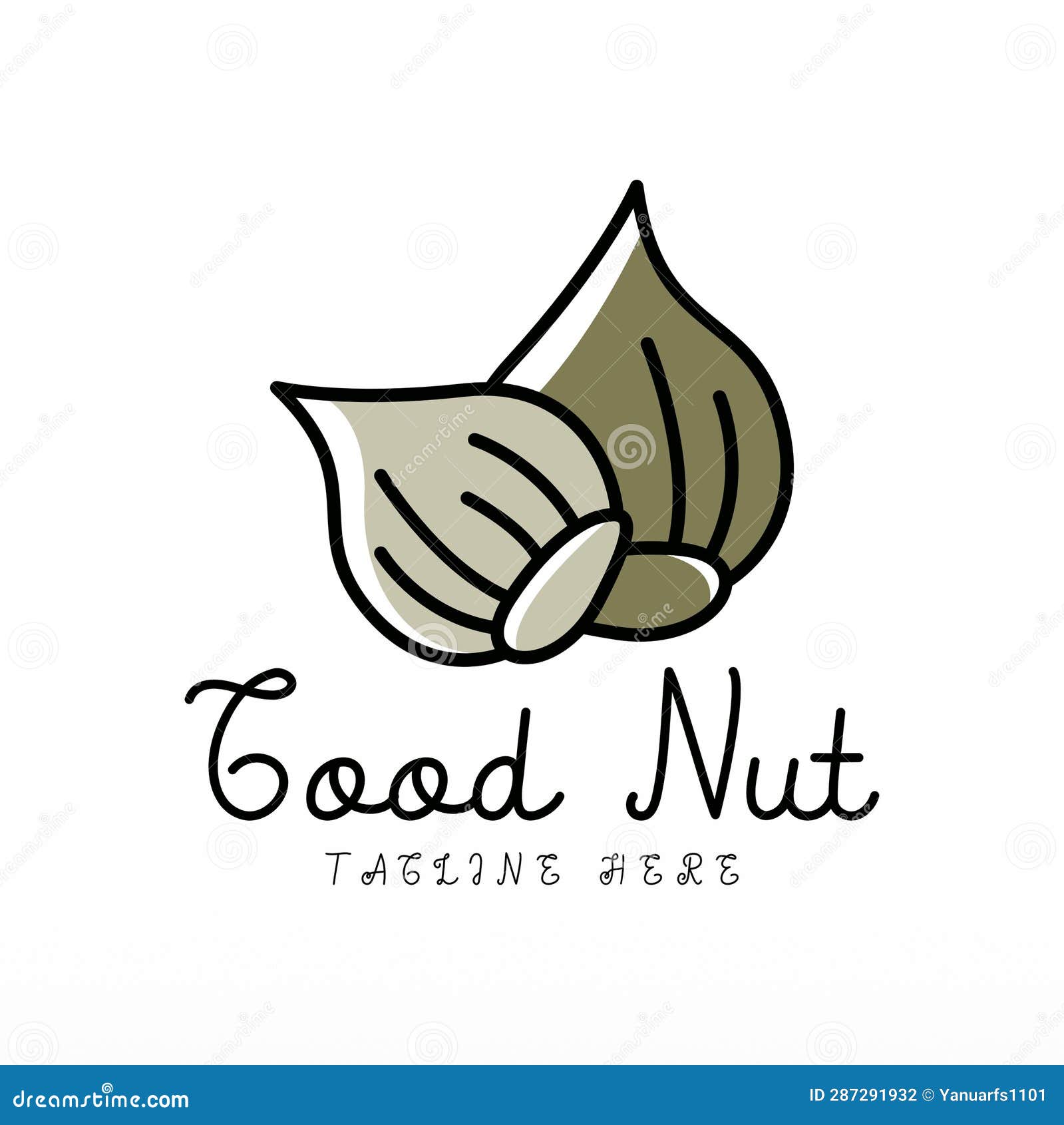 Nut Logo Design Concept Template Stock Vector - Illustration of green ...